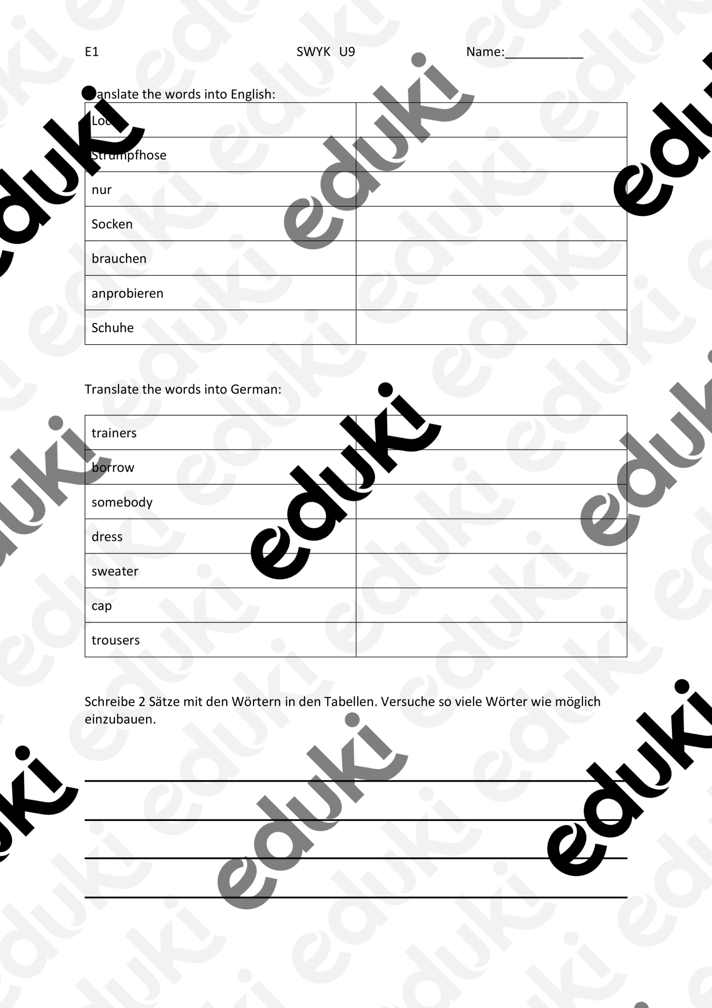 More 1 - Unit9 Check up – Unterrichtsmaterial im Fach Englisch