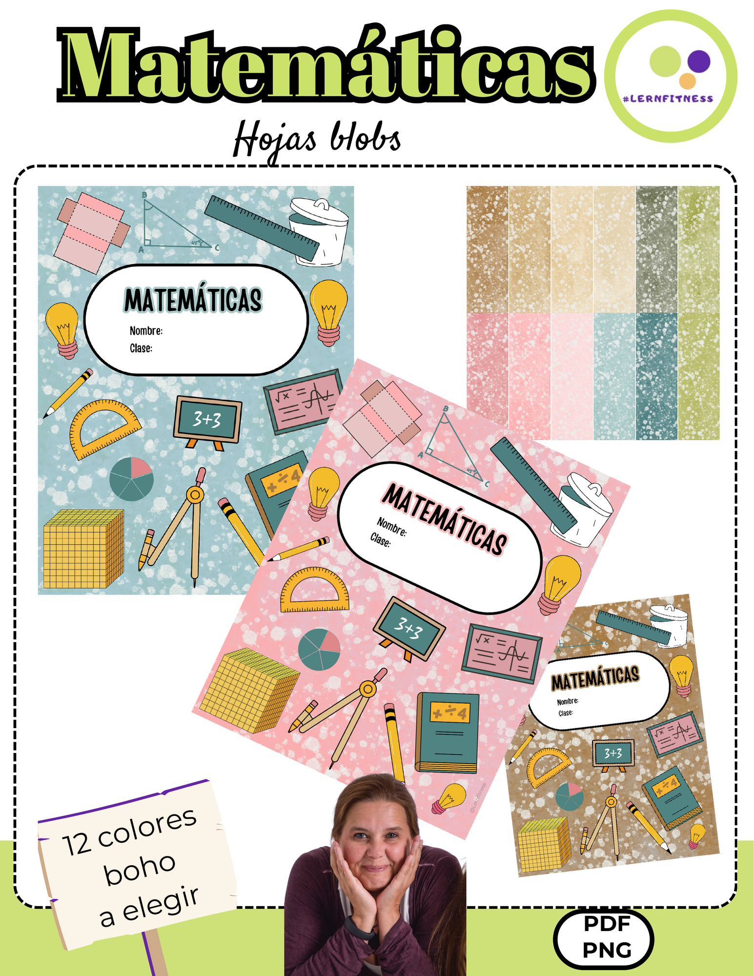 Matemáticas | 12 portadas | blobs | cuaderno de matemáticas - material ...