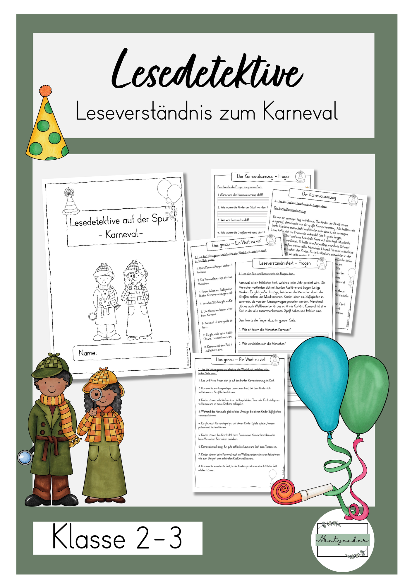 Lesedetektive Auf Der Spur Karneval Unterrichtsmaterial In Den