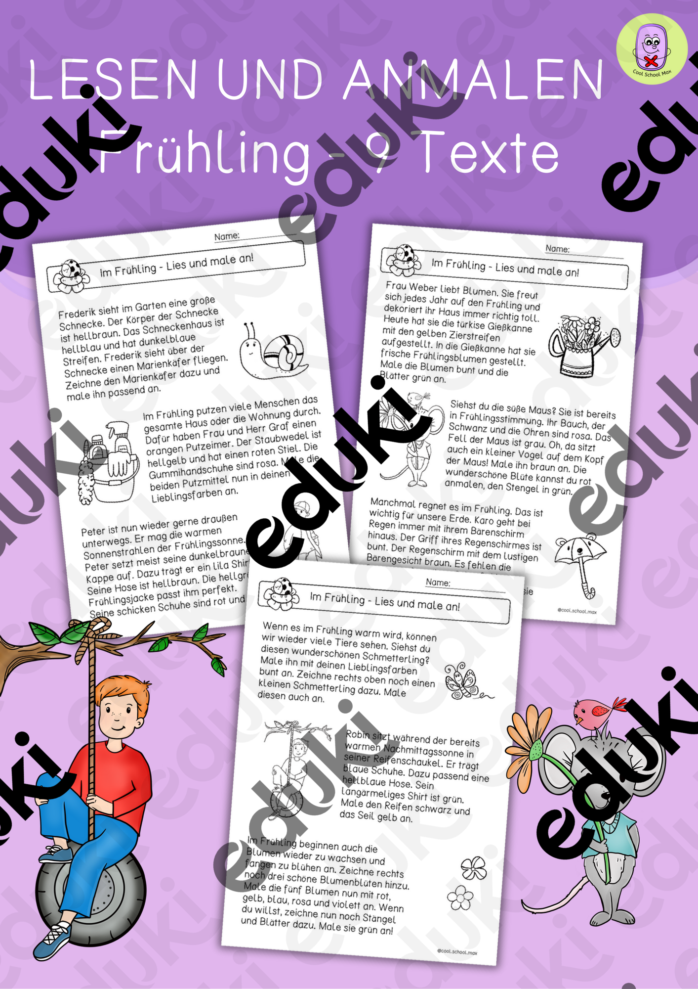 Lesen und malen Frühling, Leseverständnis – Unterrichtsmaterial in den ...