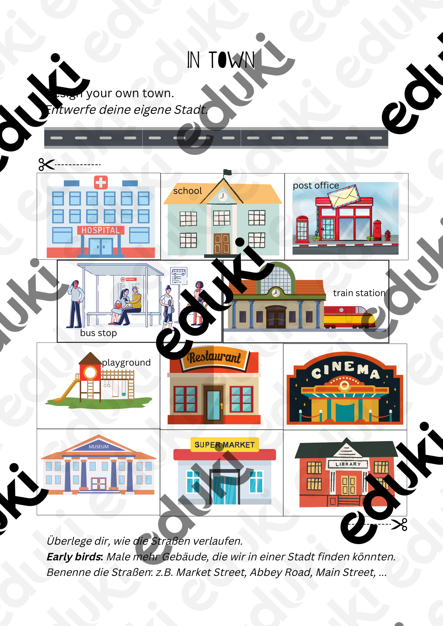 design your own town – Unterrichtsmaterial im Fach Englisch