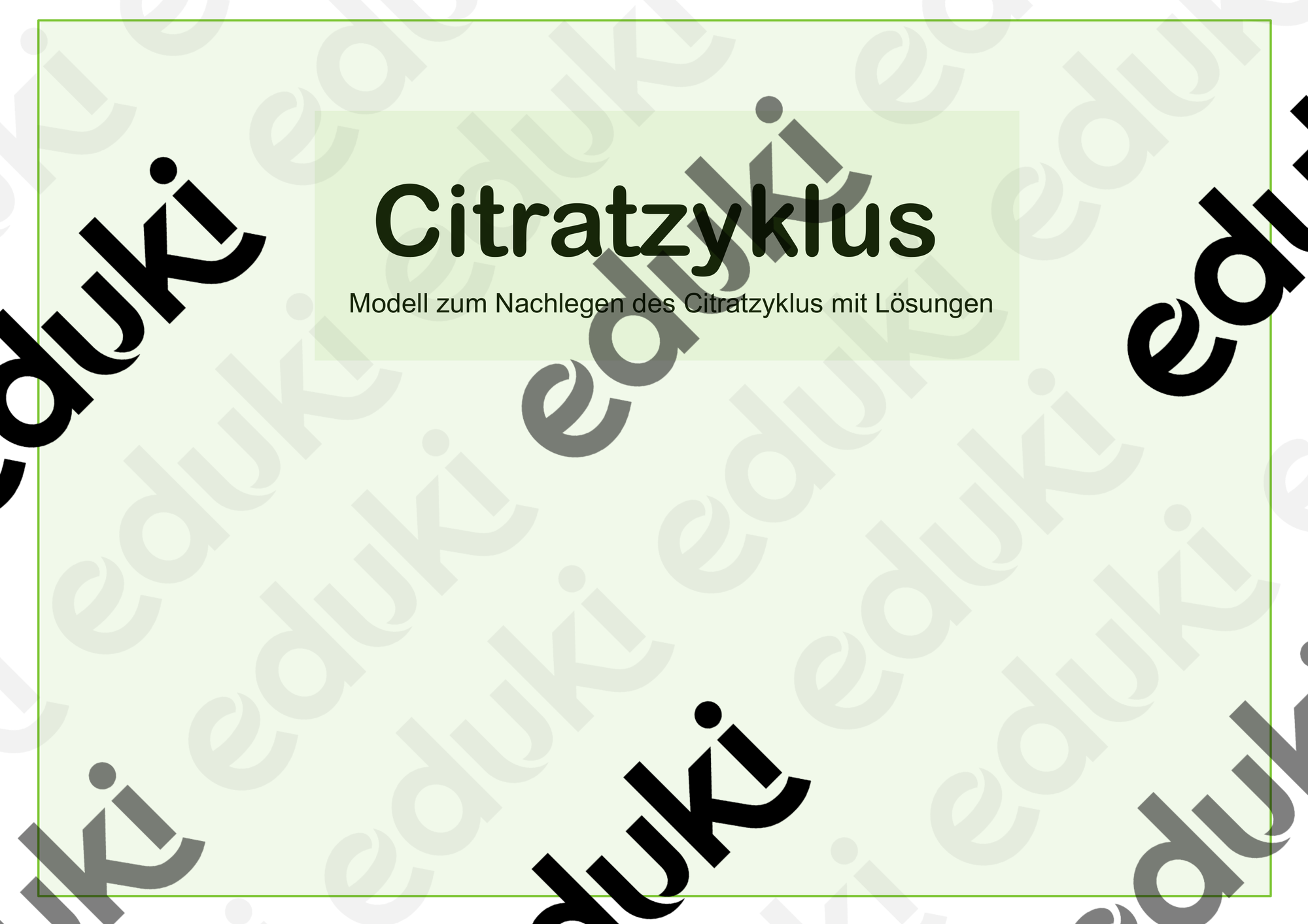 Citratzyklus - Modell zum Nachlegen – Unterrichtsmaterial im Fach Biologie