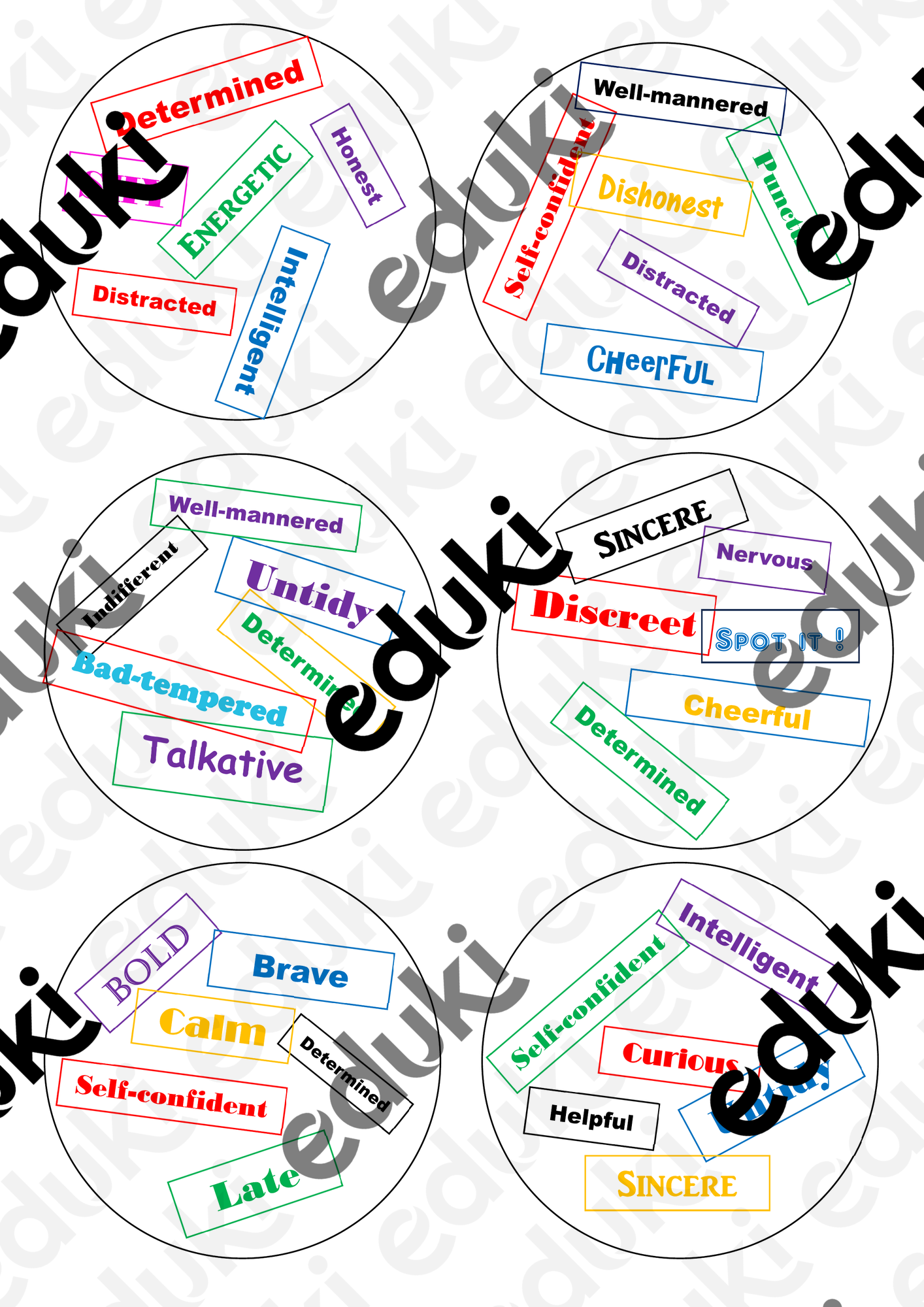 Matching Game - Personality adjectives - Ressource pédagogique pour ton ...