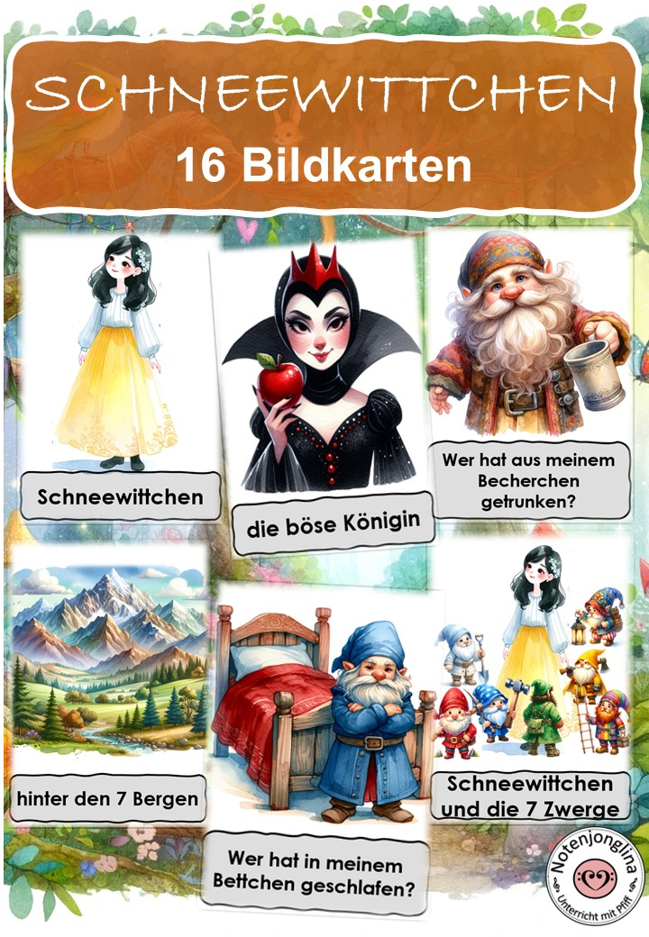 Schneewittchen Bildkarten – Unterrichtsmaterial im Fach Deutsch