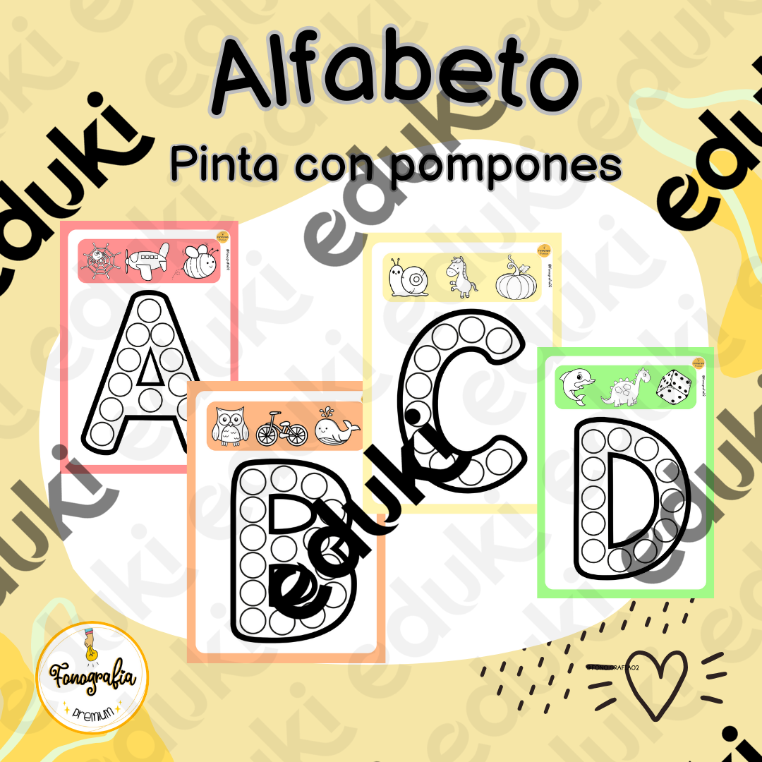 Alfabeto Pintar con dedos y pompones - material de la siguiente ...