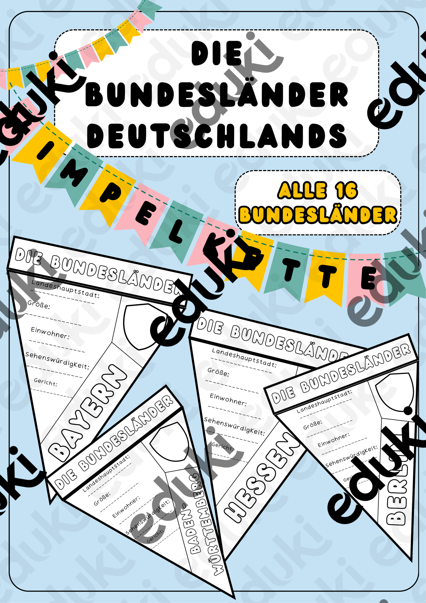Wimpelkette Die Bundesländer Deutschlands – Unterrichtsmaterial in den ...