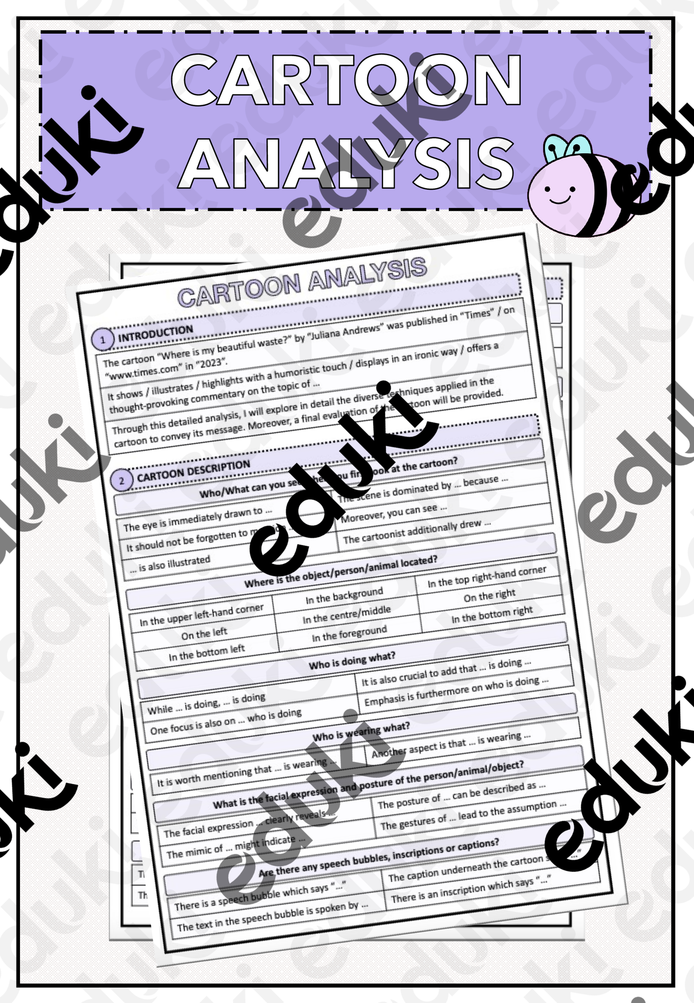 How to Write a Cartoon Analysis – Unterrichtsmaterial im Fach Englisch