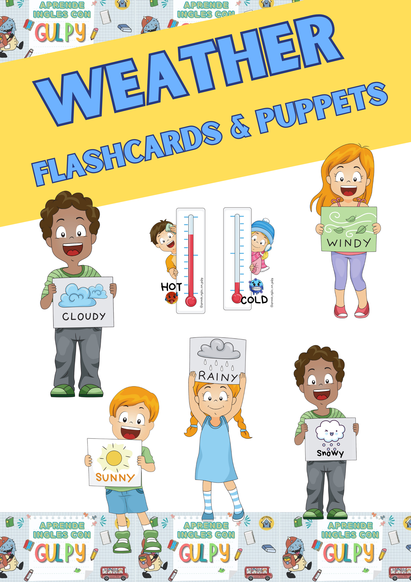 Weather flashcards and finger puppets - material de la siguiente ...