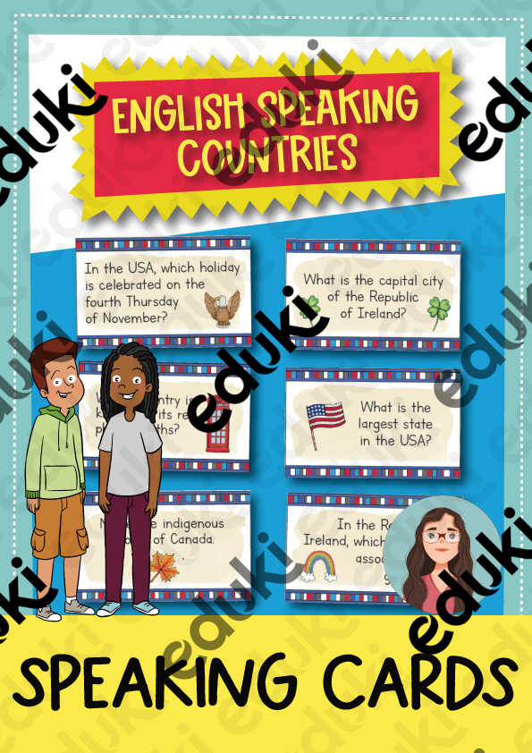 English Speaking Countries - Speaking Cards // Gesprächskarten ...