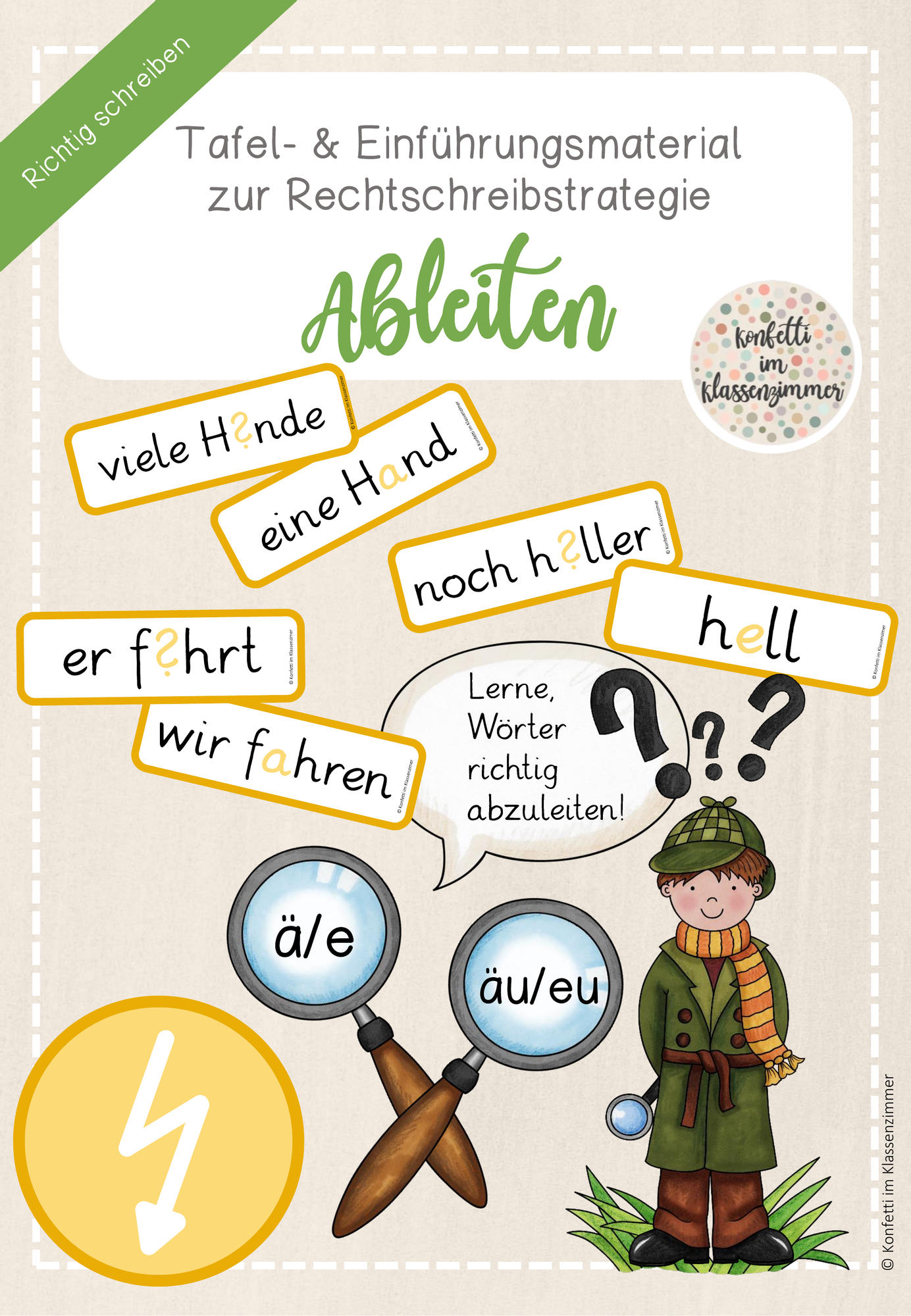 Ableiten Tafelmaterial Einführungsmaterial Wortkarten ...
