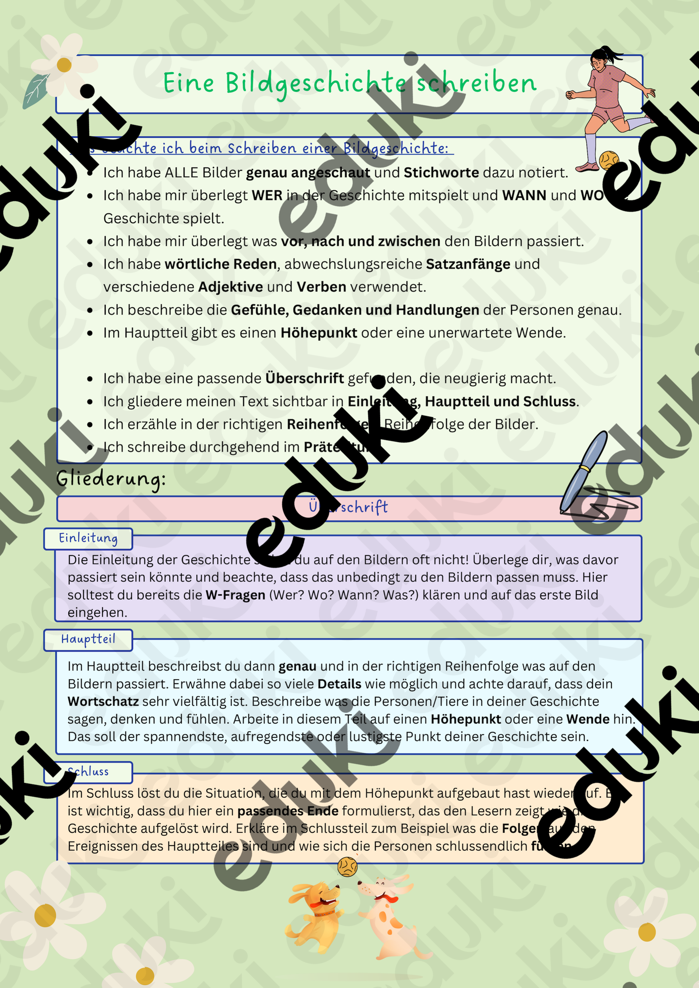 Eine Bildgeschichte schreiben - Anleitung – Unterrichtsmaterial im Fach ...