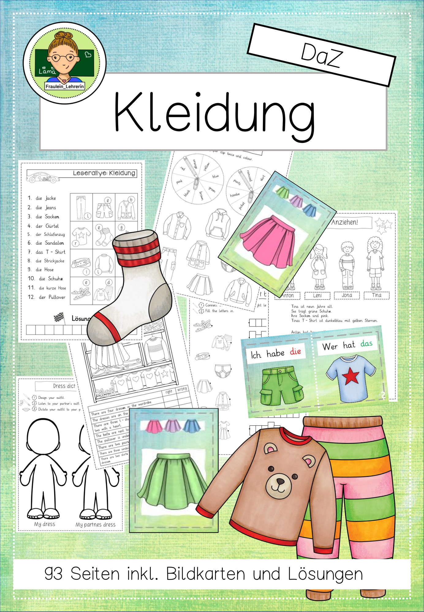 Die Kleidung (DaZ und DaF Material Grundschule) – Unterrichtsmaterial ...
