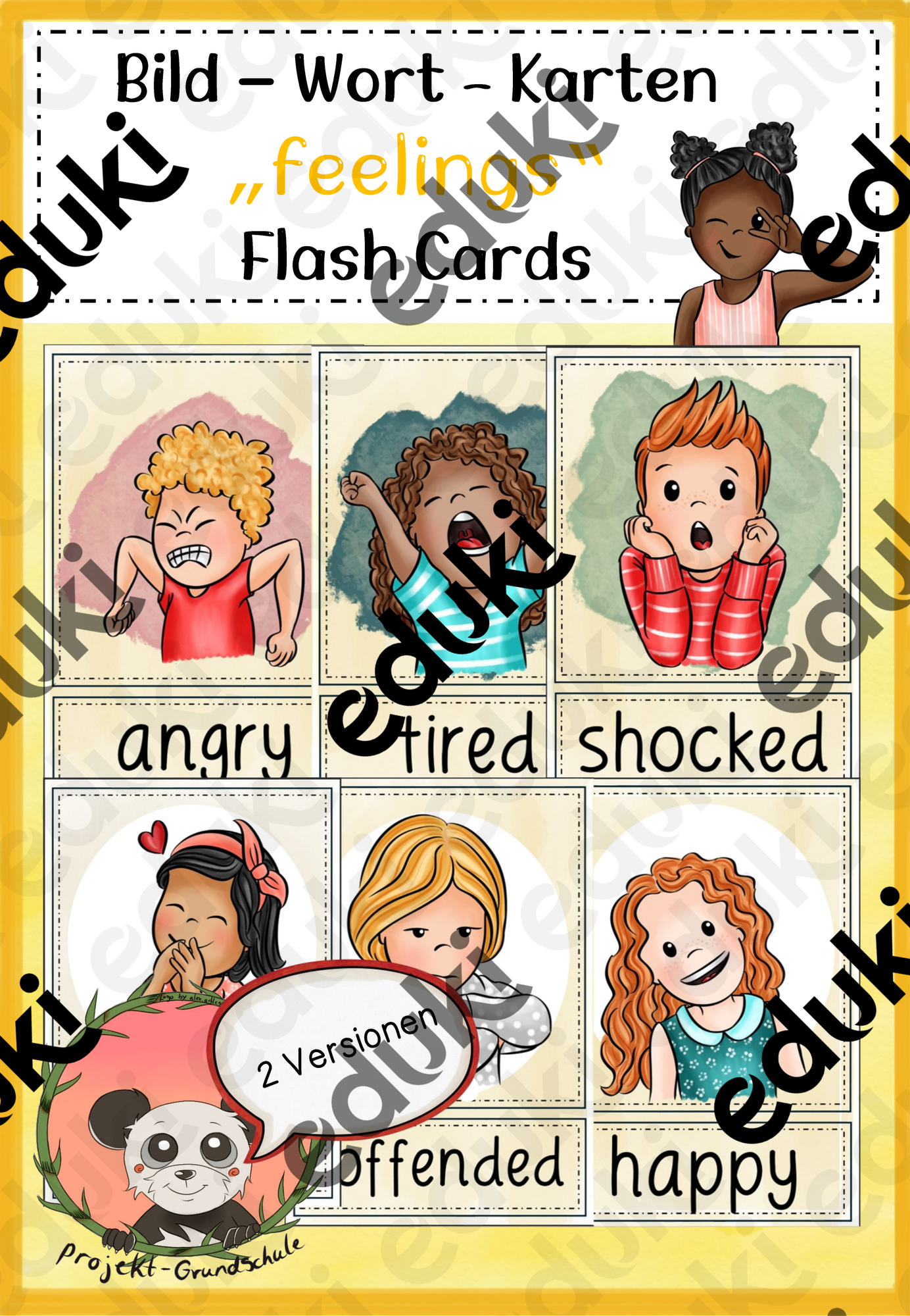 Englisch - feelings - Bild Wort Karten – Unterrichtsmaterial im Fach ...