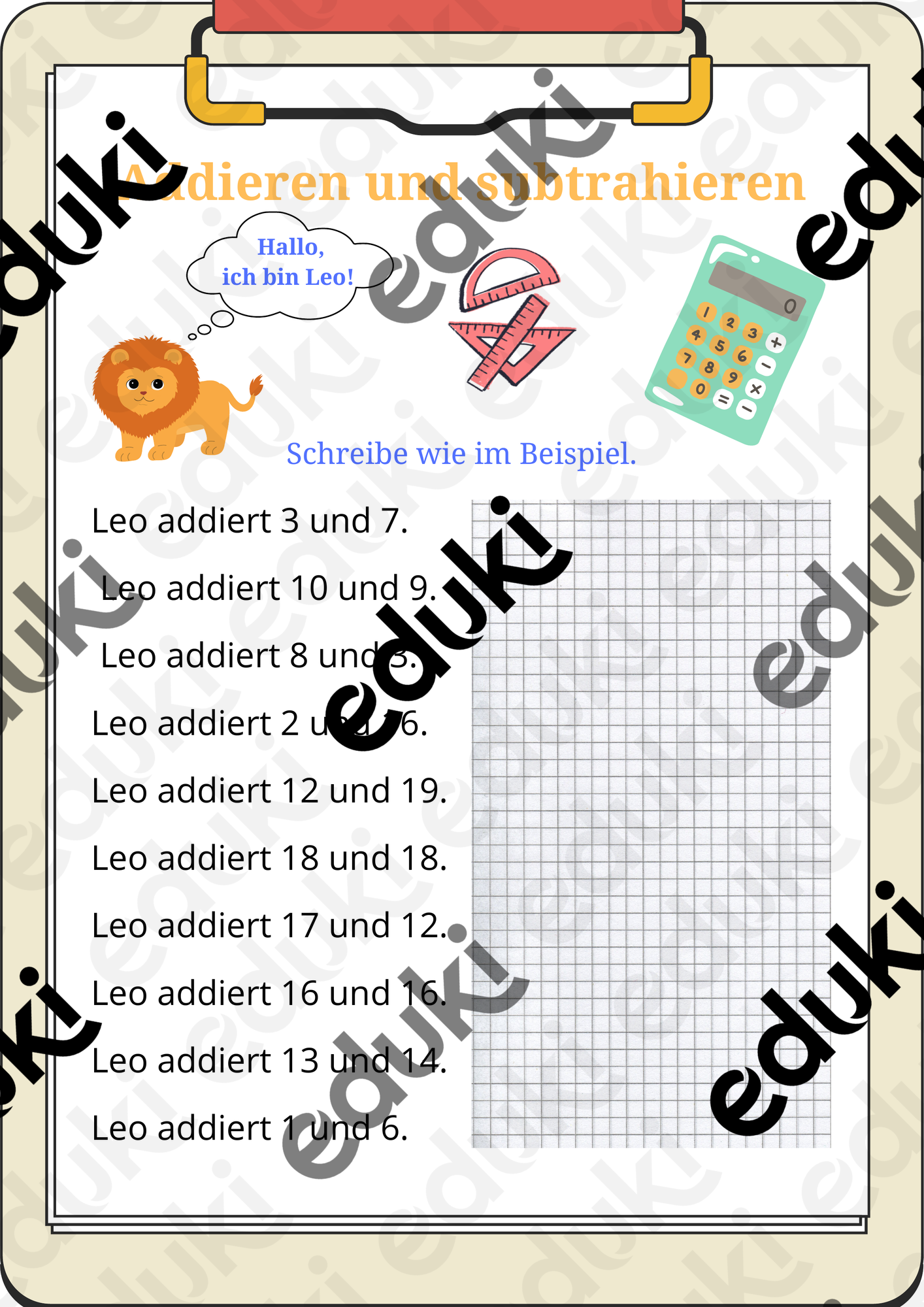 Mathe DaZ (Addition und Subtraktion) – Unterrichtsmaterial im Fach DaZ/DaF