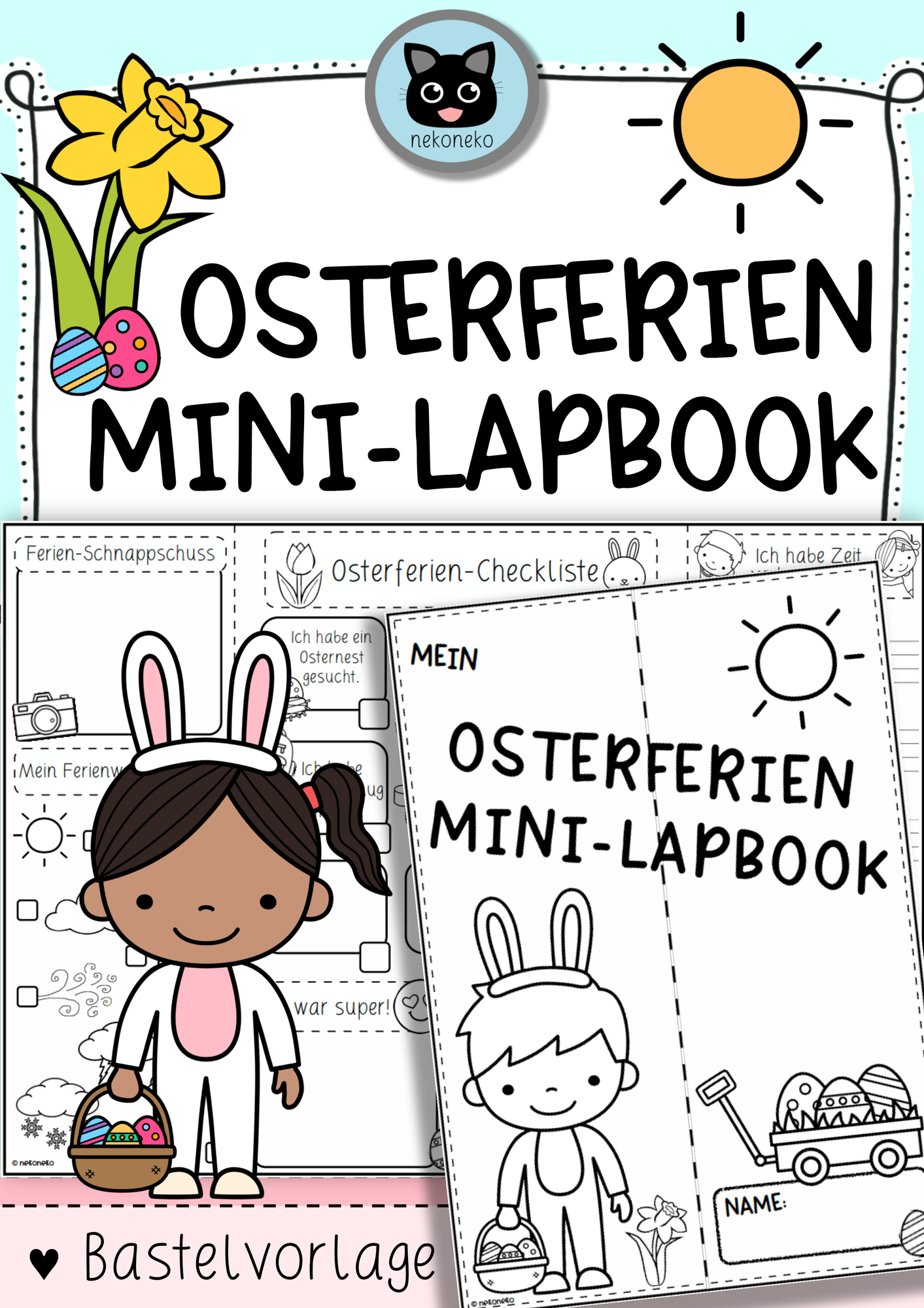 Meine Osterferien | Mini-Lapbook | Bastelvorlage – Unterrichtsmaterial ...