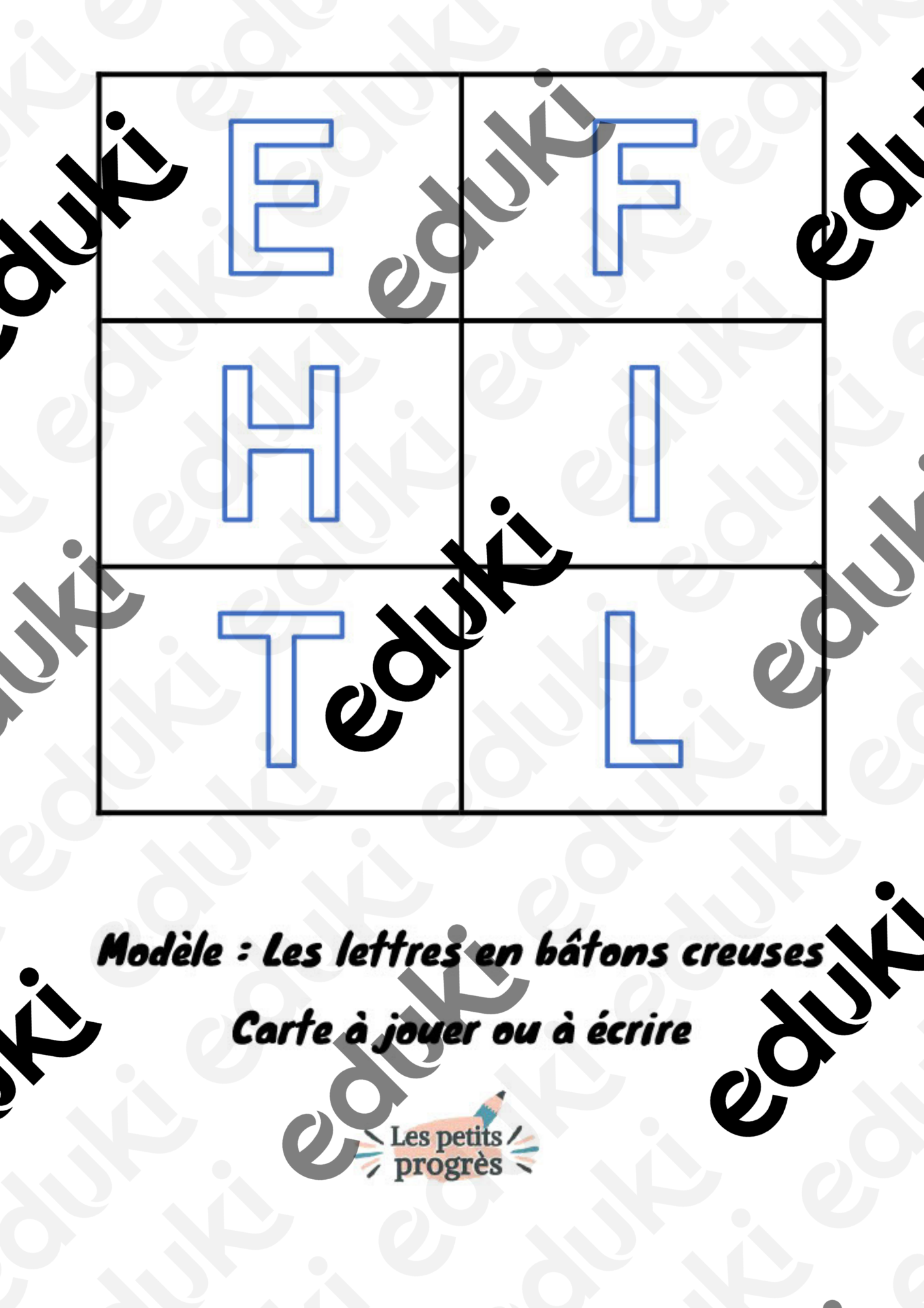 18 cartes pour les lettres bâtons (Alphabet écriture capitale) MS GS ...