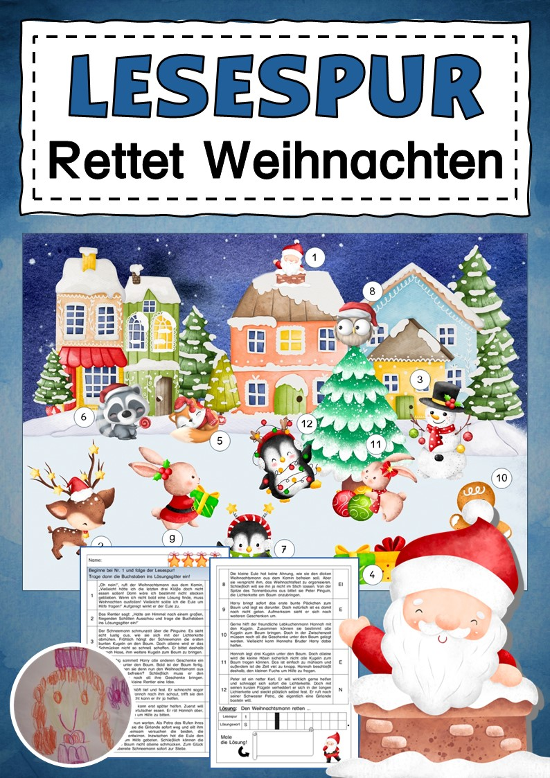 Winter - Lesespurgeschichte: Rettet Weihnachten! – Unterrichtsmaterial ...