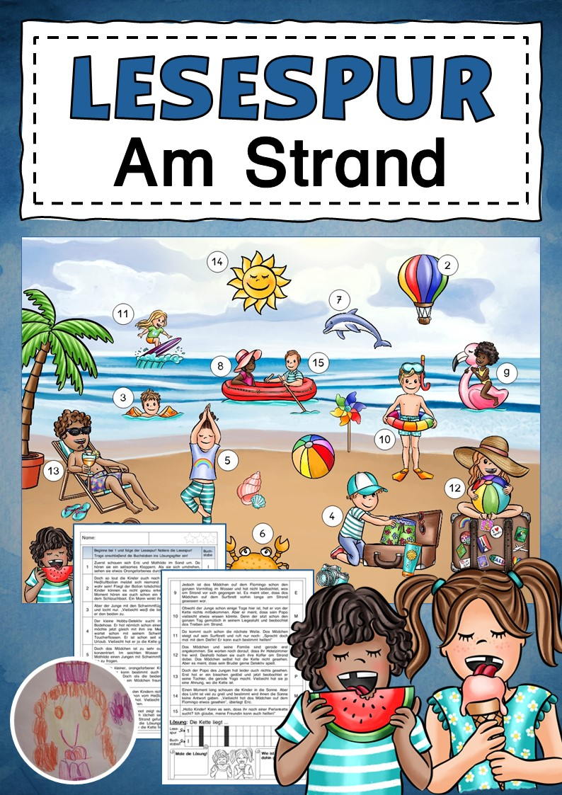 Lesespurgeschichte im Sommer: Am Strand – Unterrichtsmaterial im Fach ...