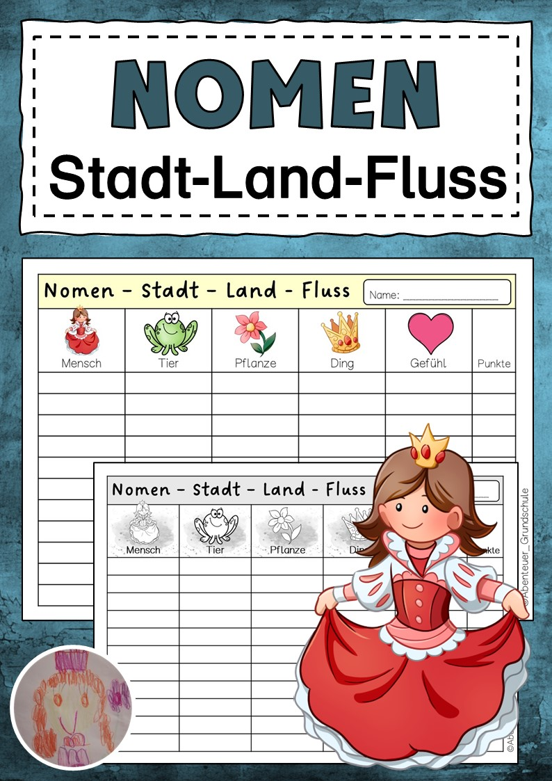 Nomen-Stadt-Land-Fluss - Spiel zum Üben der Wortart Nomen ...