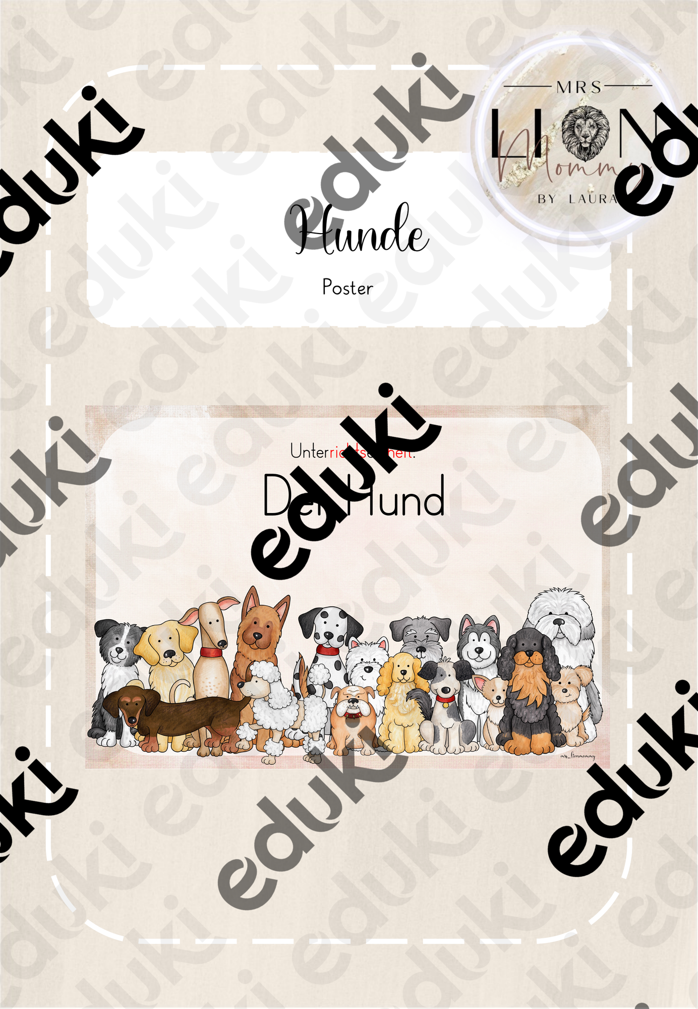 Hunde: Poster (2./3.Kl.) – Unterrichtsmaterial im Fach Sachunterricht