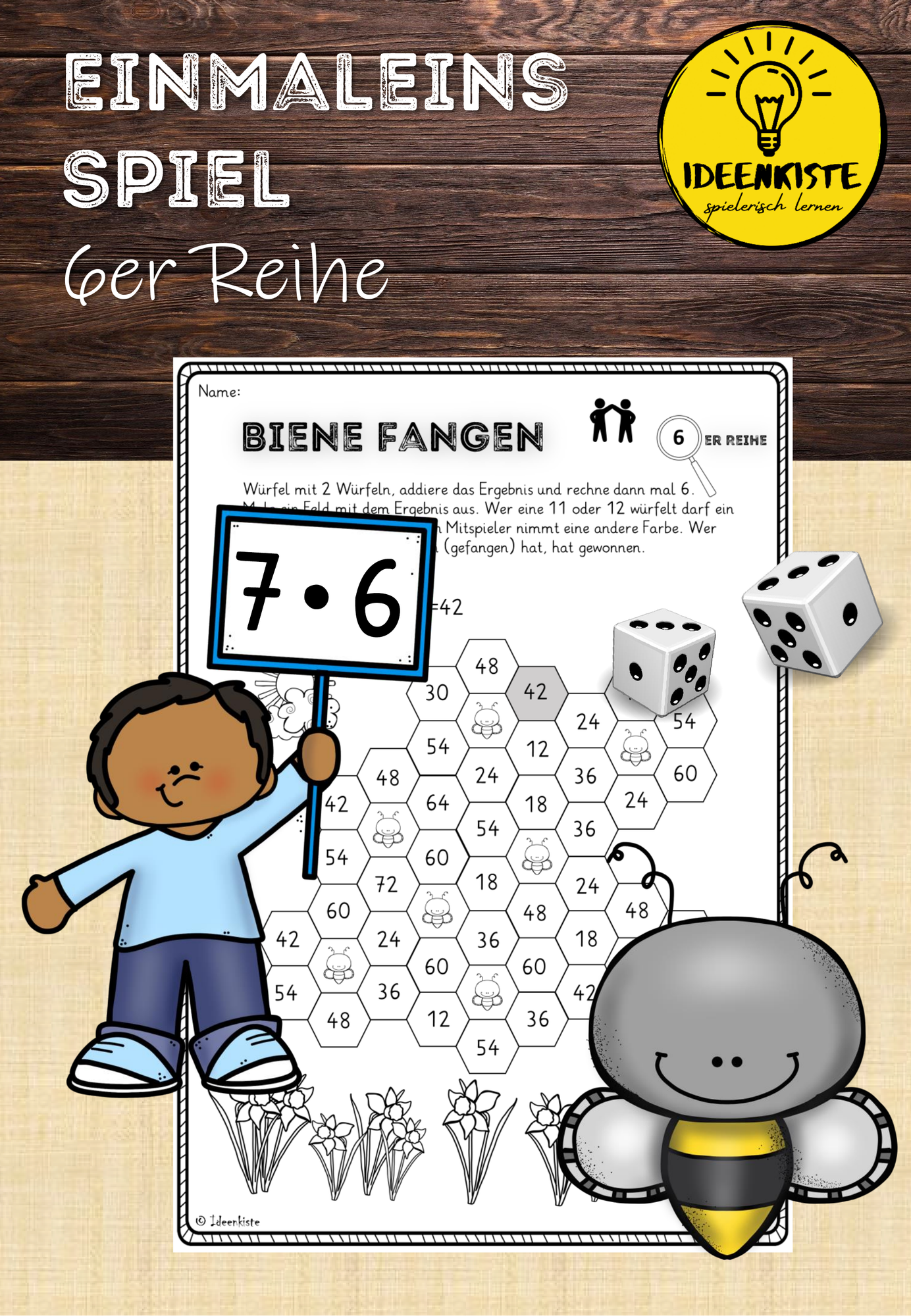 Einmaleins Spiel 6er Reihe - Freebie – Unterrichtsmaterial im Fach ...