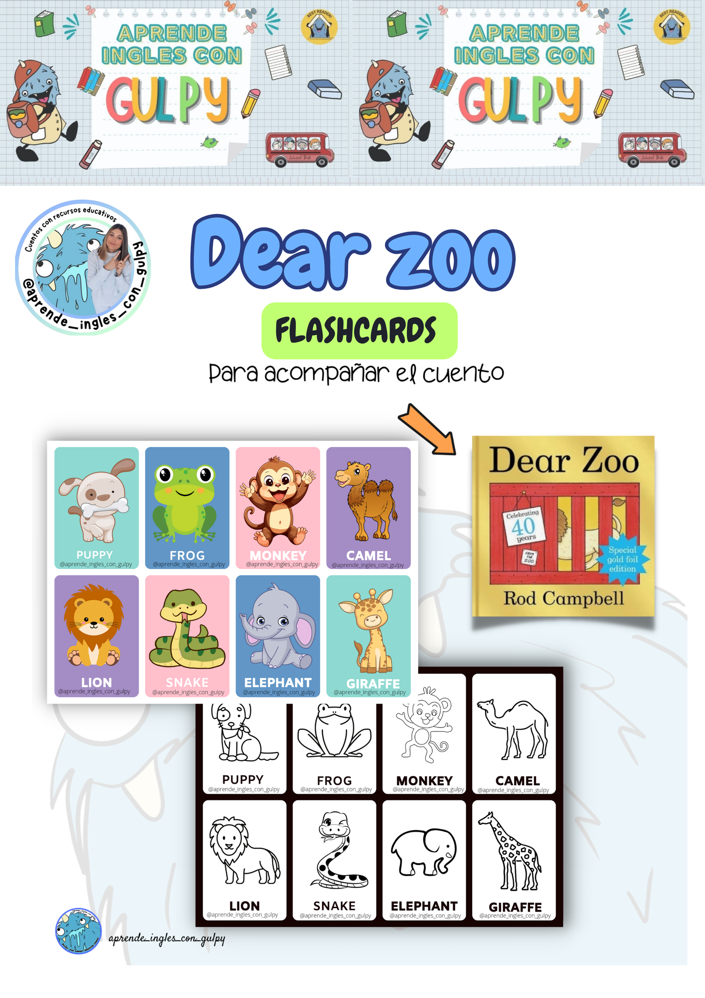 Dear zoo flashcards - material de la siguiente asignatura Inglés / English
