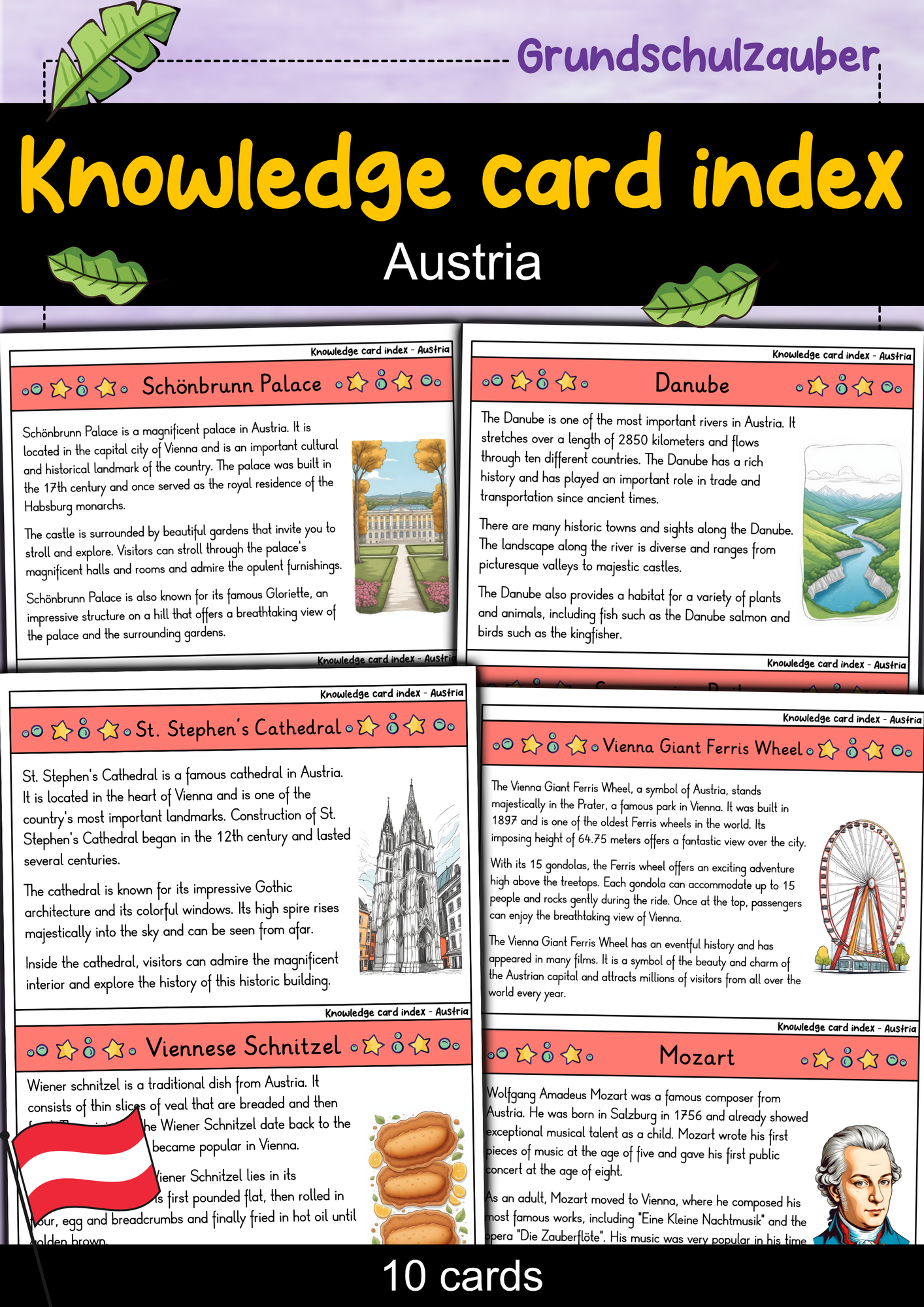 Knowledge card index - Austria (English) – Unterrichtsmaterial in den ...