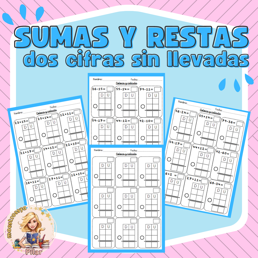 Sumas y restas de dos cifras sin llevadas - material de la siguiente ...