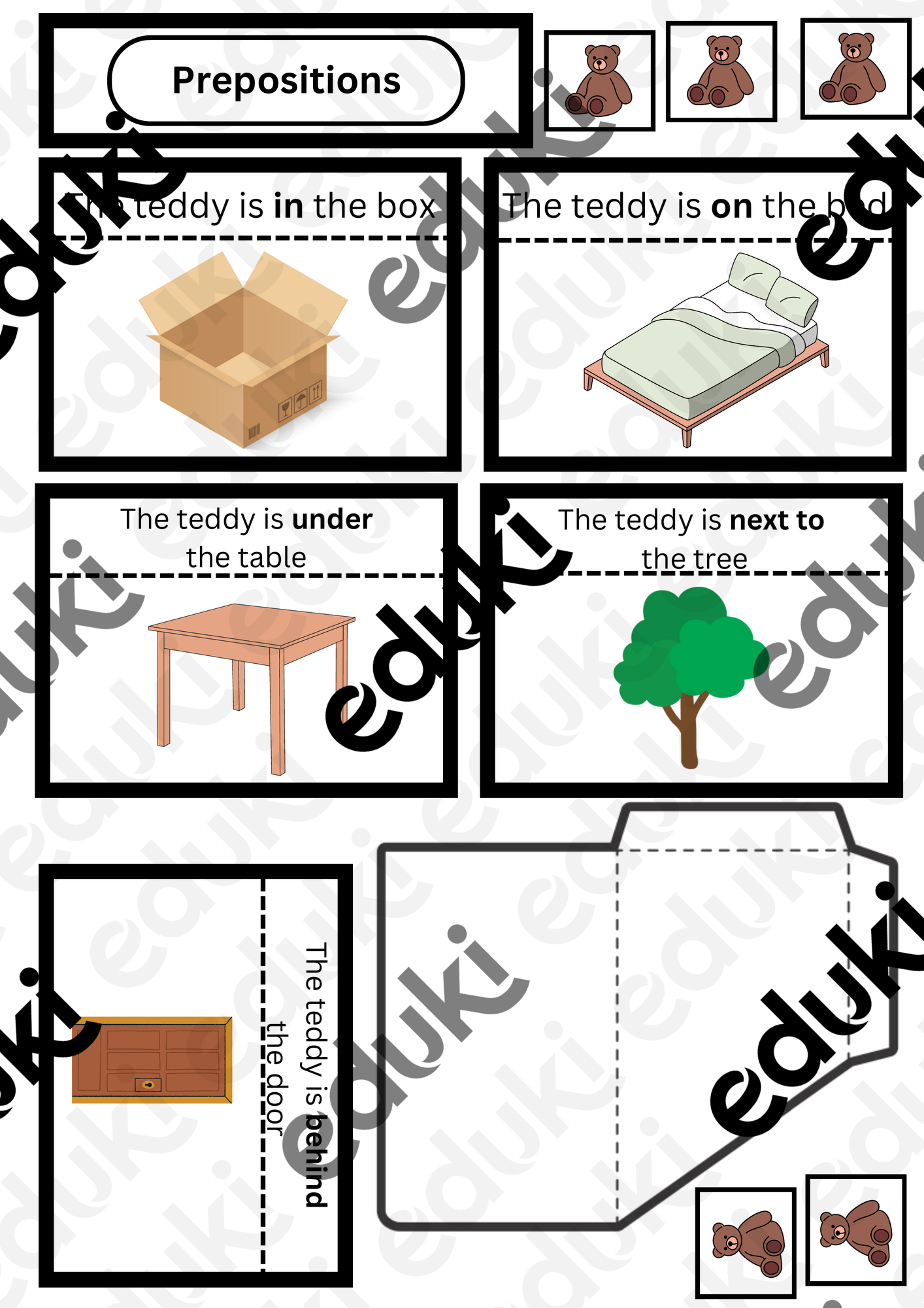 prepositions-interactive notebook- english – Unterrichtsmaterial im ...