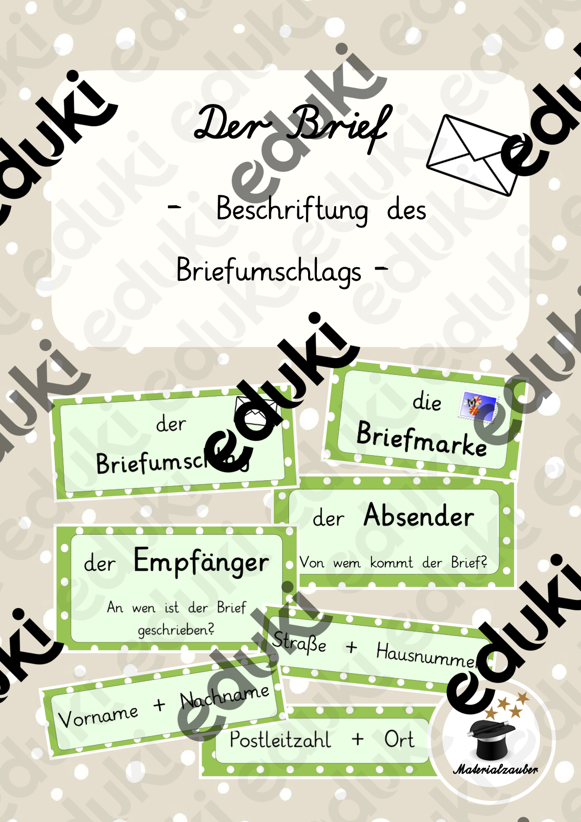 Beschriftung Briefumschlag Absender/Empfänger – Unterrichtsmaterial im ...