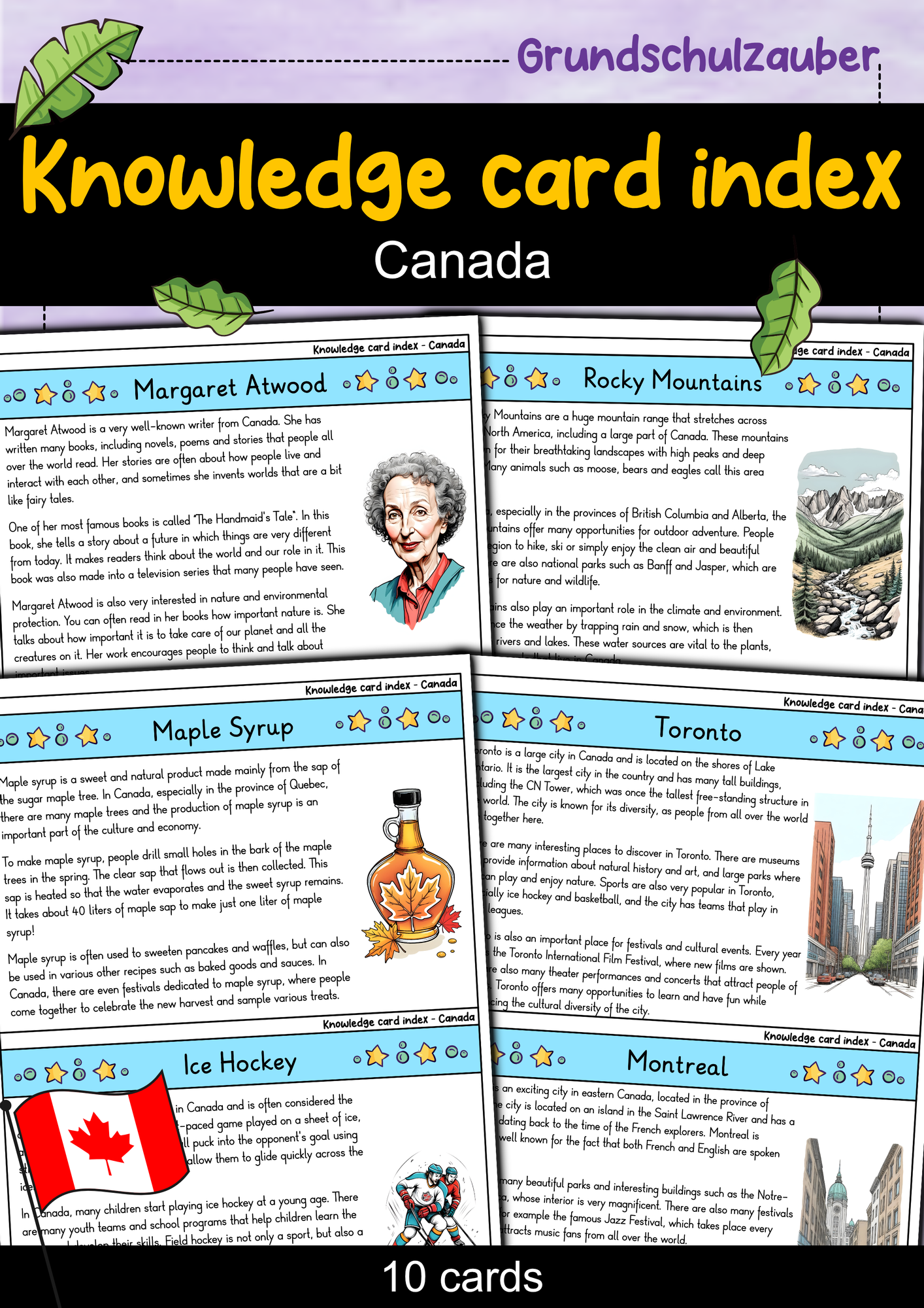 Knowledge card index - Canada (English) – Unterrichtsmaterial in den ...