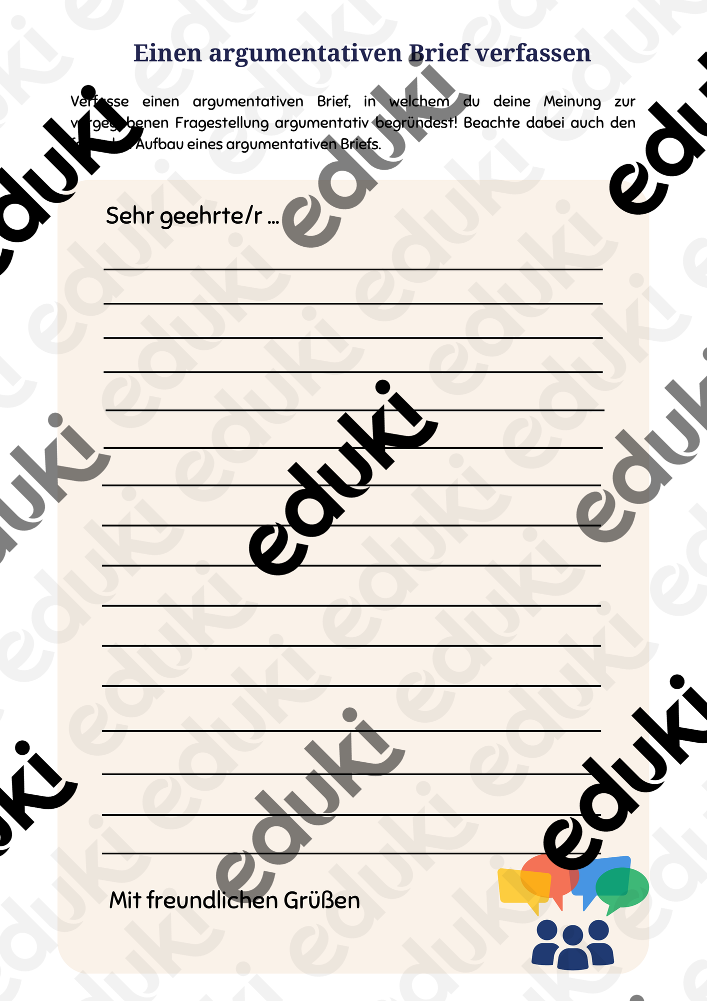 Argumentativer Brief Ubung Pdf