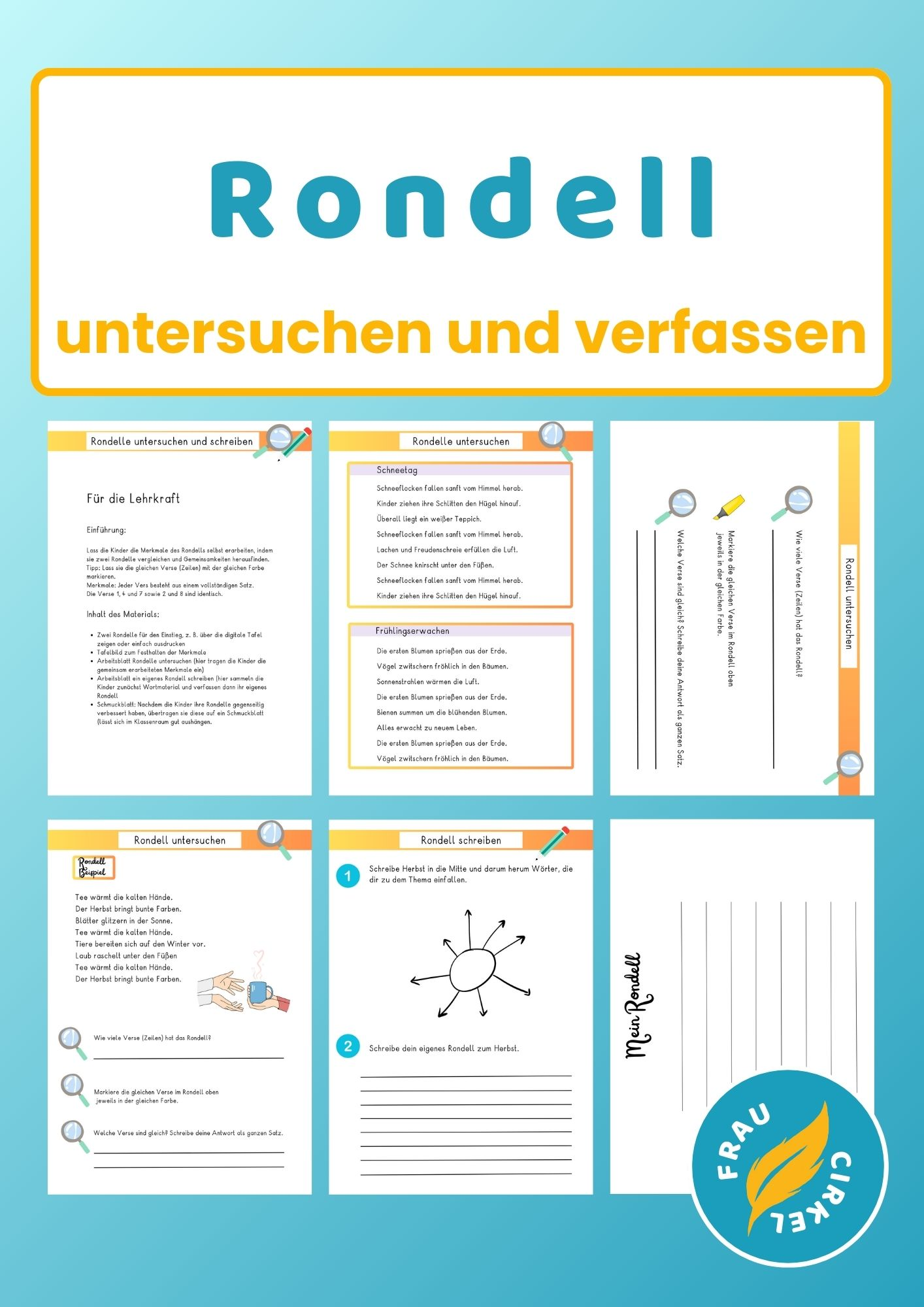 Das Rondell - Gedichte untersuchen und schreiben – Unterrichtsmaterial ...
