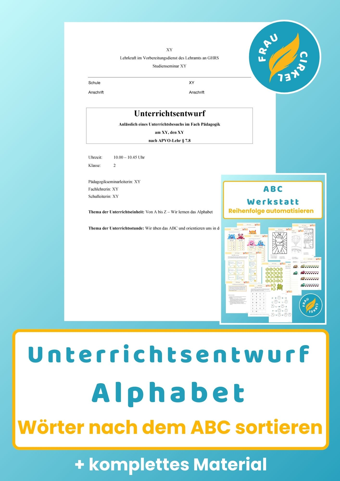 Unterrichtsentwurf ABC Alphabet Wörter sortieren – Unterrichtsmaterial ...