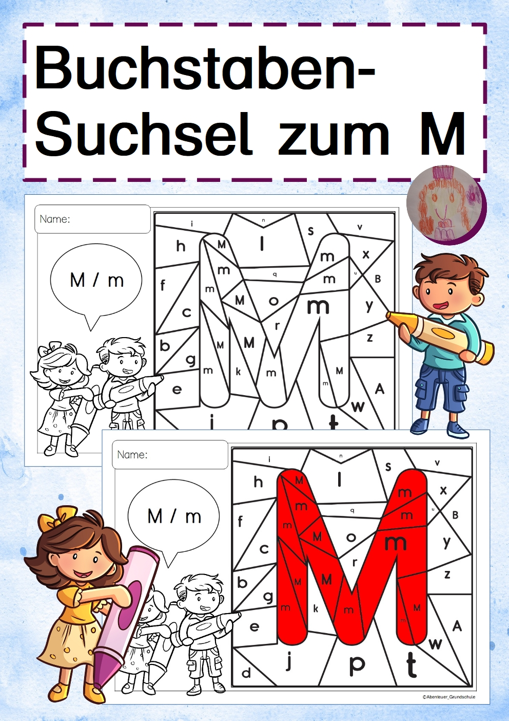 Buchstaben - Suchsel zum Buchstaben M – Unterrichtsmaterial im Fach Deutsch