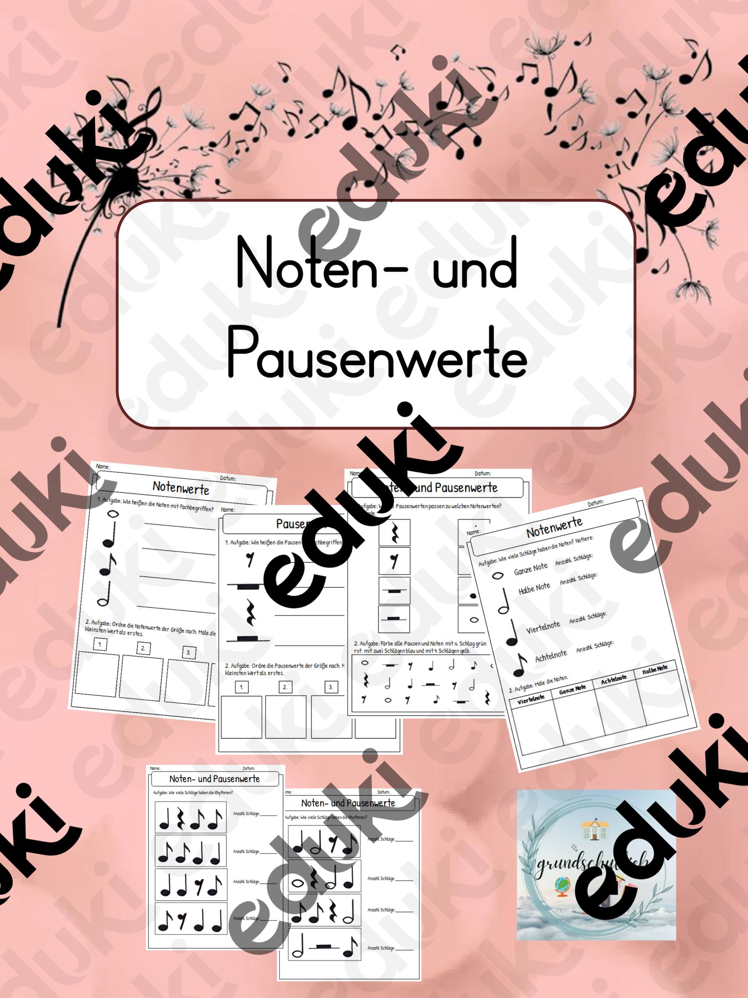 Noten- und Pausenwerte: Arbeitsblätter + Tafelmaterial ...