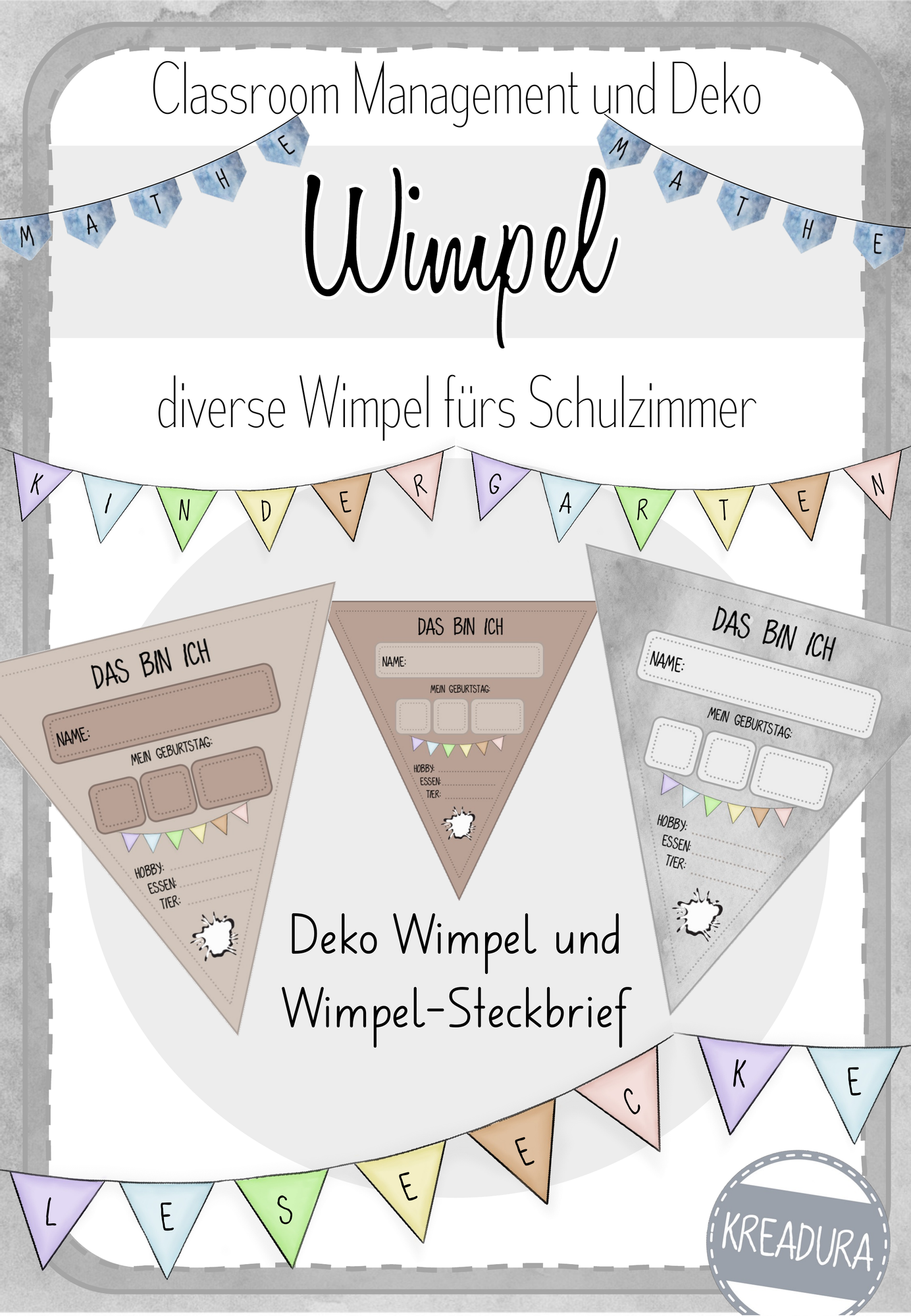 Wimpel Deko fürs Schulzimmer – Unterrichtsmaterial im Fach ...