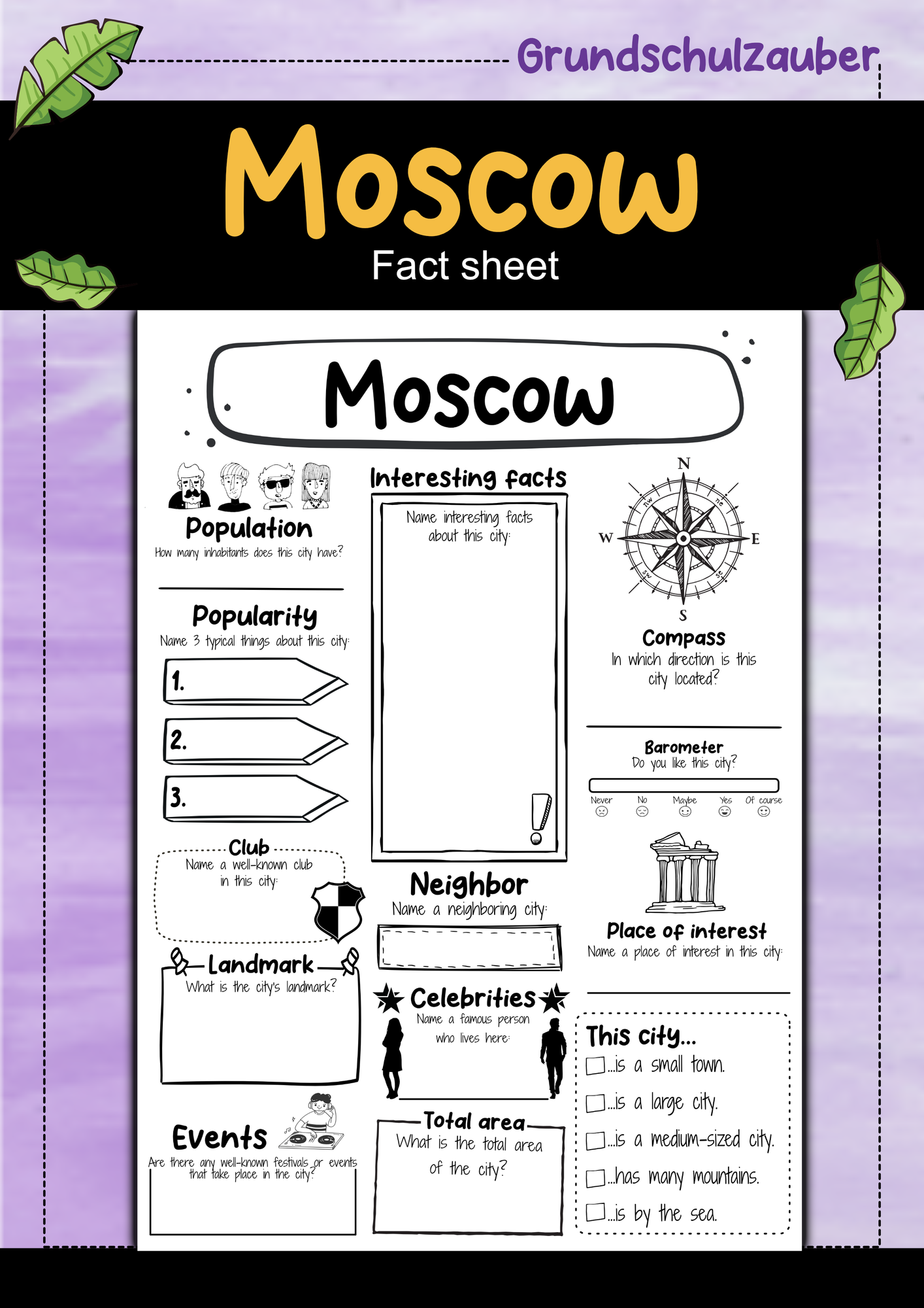 Moscow fact sheet - Capital of Russia (English) – Unterrichtsmaterial ...