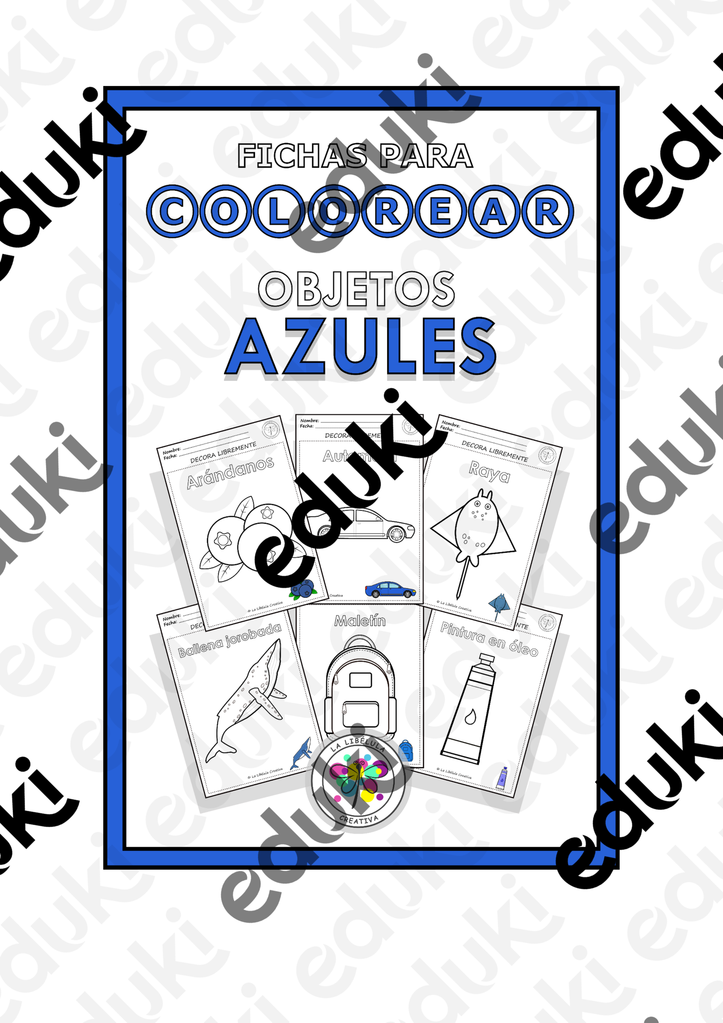 FICHAS PARA COLOREAR OBJETOS AZUL COSAS NO PREP DECORAR - material de ...