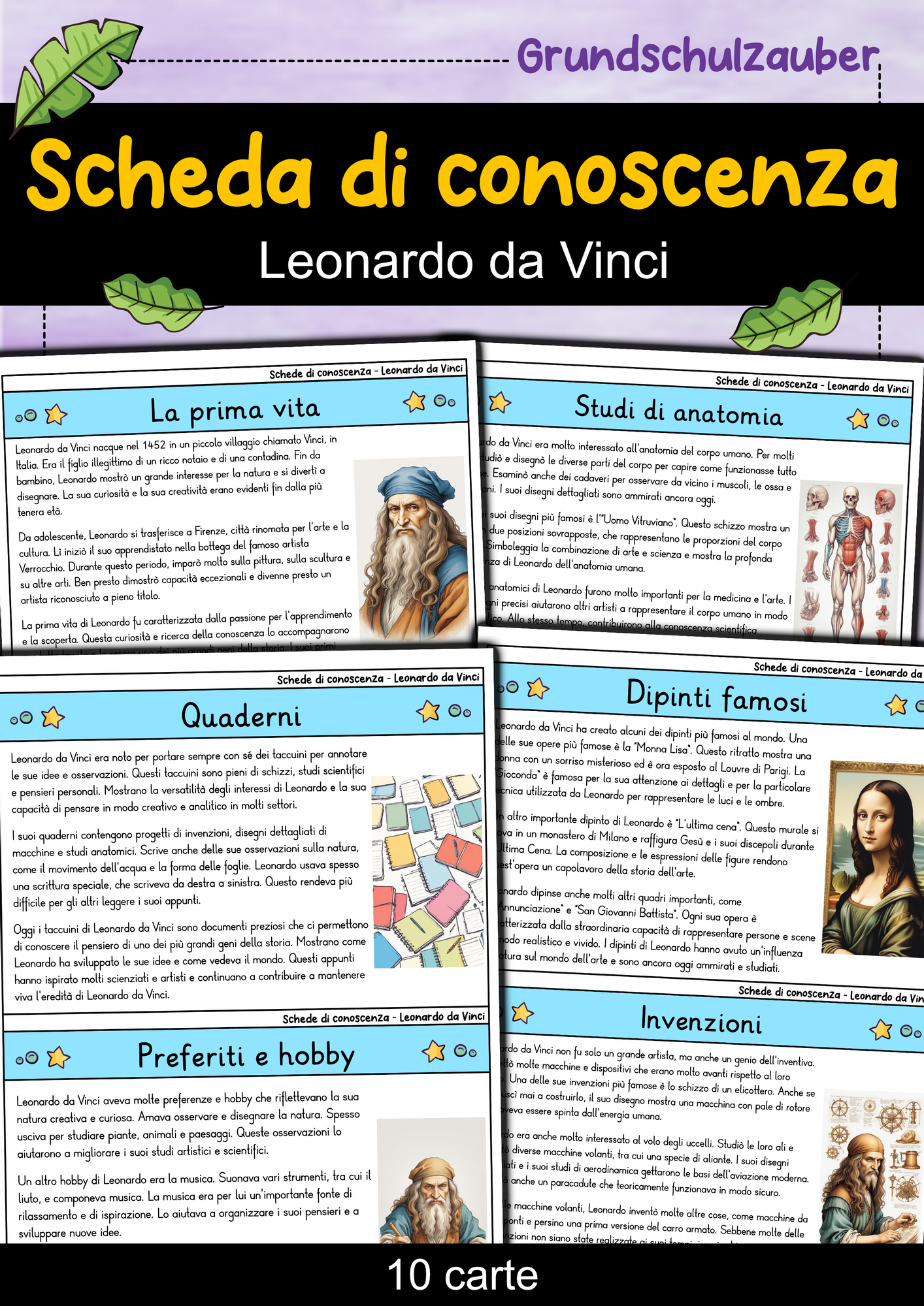 Leonardo da Vinci - Scheda conoscenza - Personaggi famosi (italiano ...