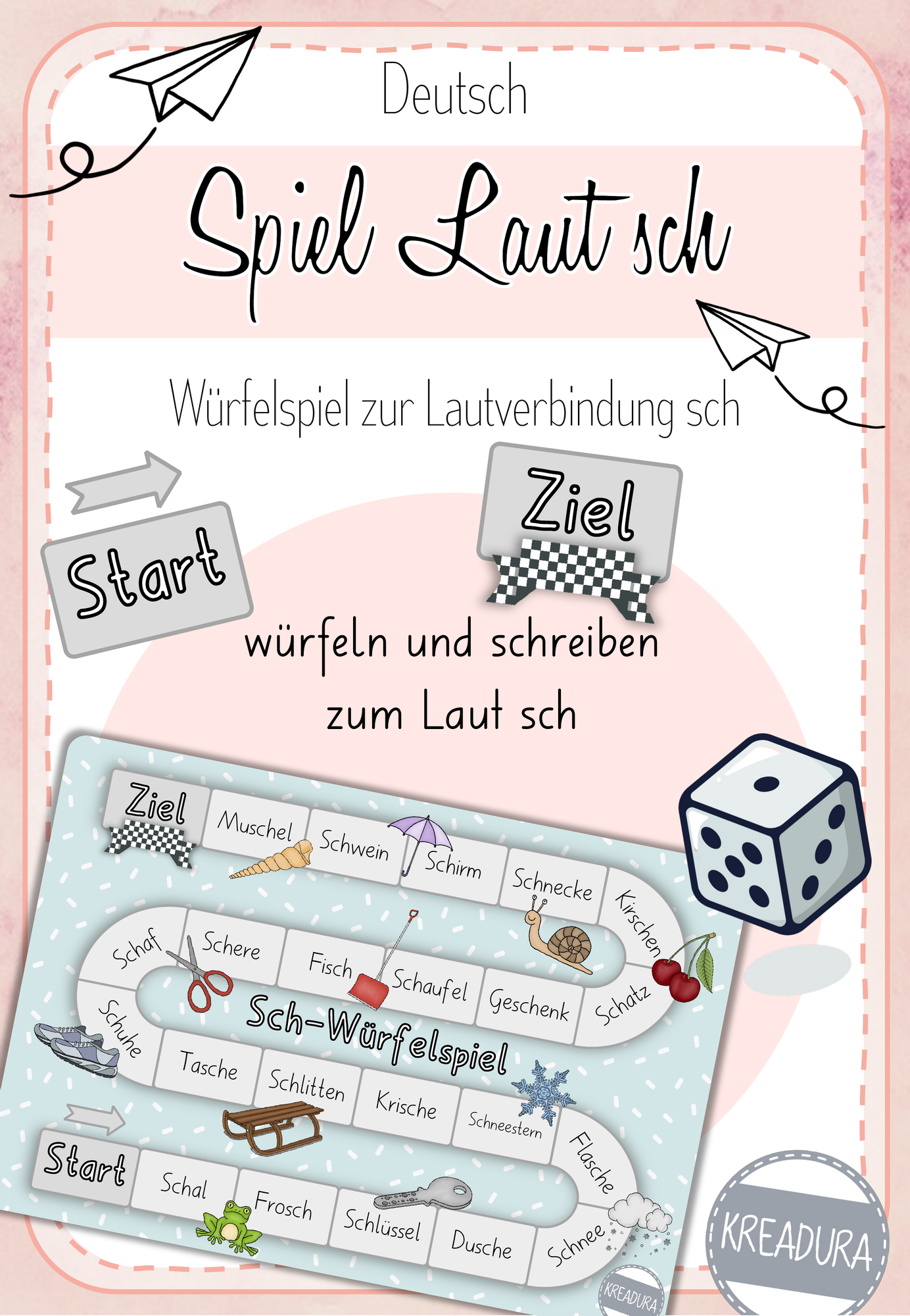 Spiel zum Laut sch - Würfelspiel Lautverbindung sch ...