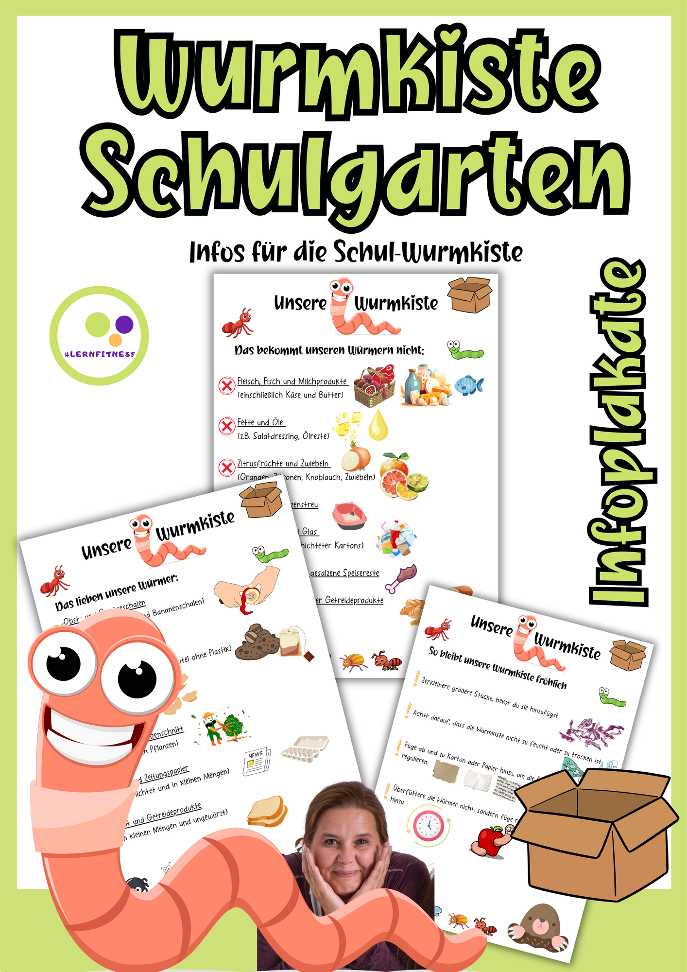 Infoposter Wurmkiste Im Schulgarten Kompost Unterrichtsmaterial