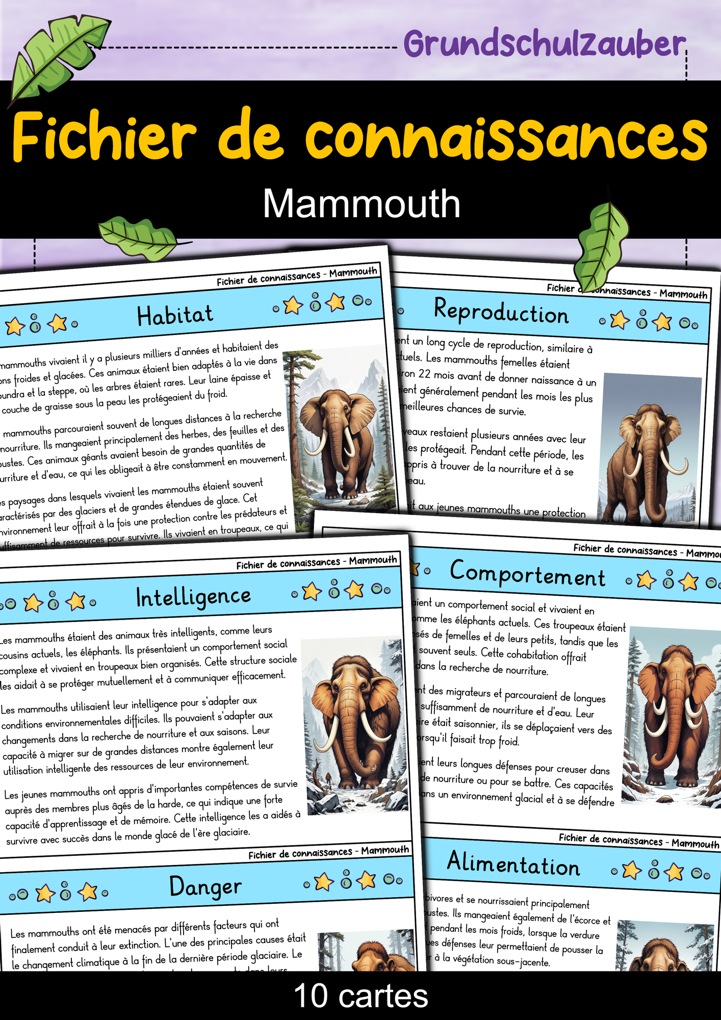 Mammouth - Fiches de connaissances - Animaux (français ...