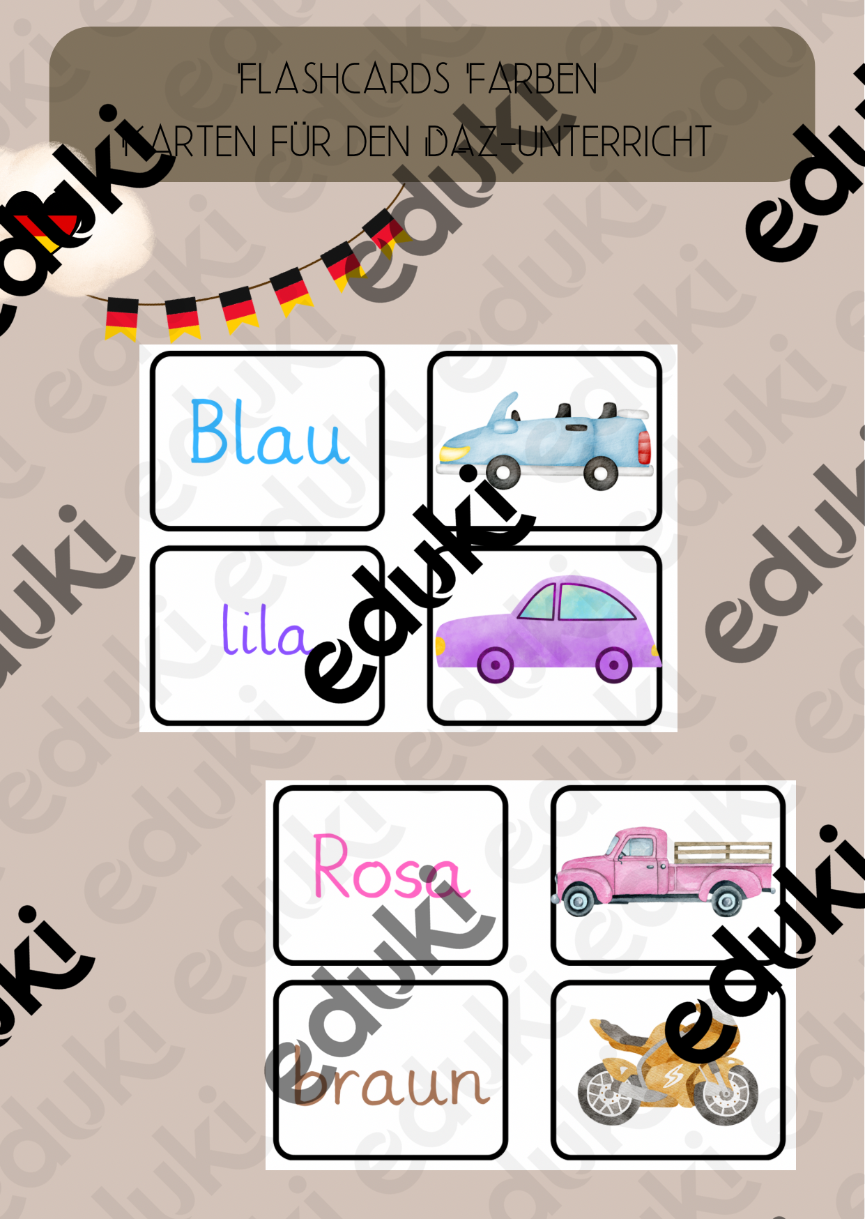 Flashcards Farben -DAZ Unterricht – Unterrichtsmaterial im Fach DaZ/DaF