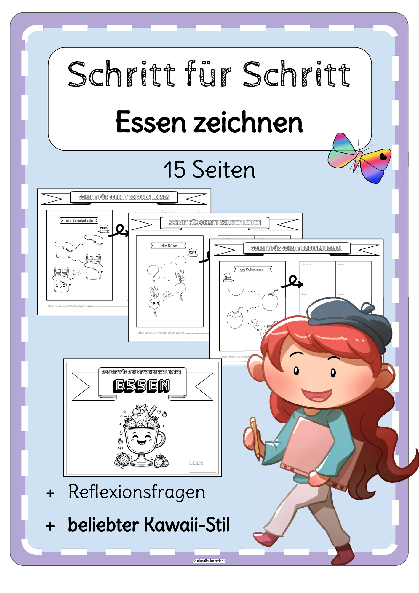 Schritt für Schritt Essen zeichnen – Unterrichtsmaterial im Fach Kunst