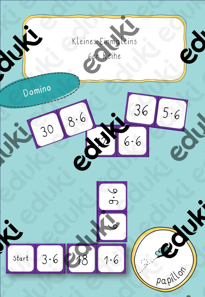 6er Reihe - Kleines Einmaleins - Domino – Unterrichtsmaterial im Fach ...