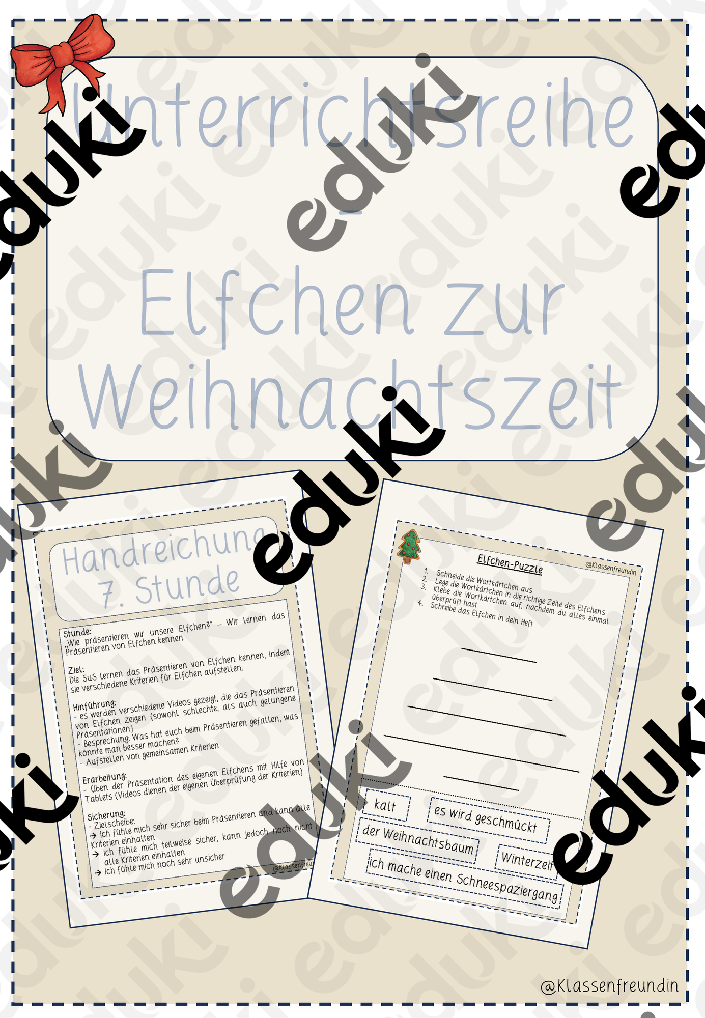 Elfchen Winter/Weihnachten - Unterrichtsreihe – Unterrichtsmaterial im ...