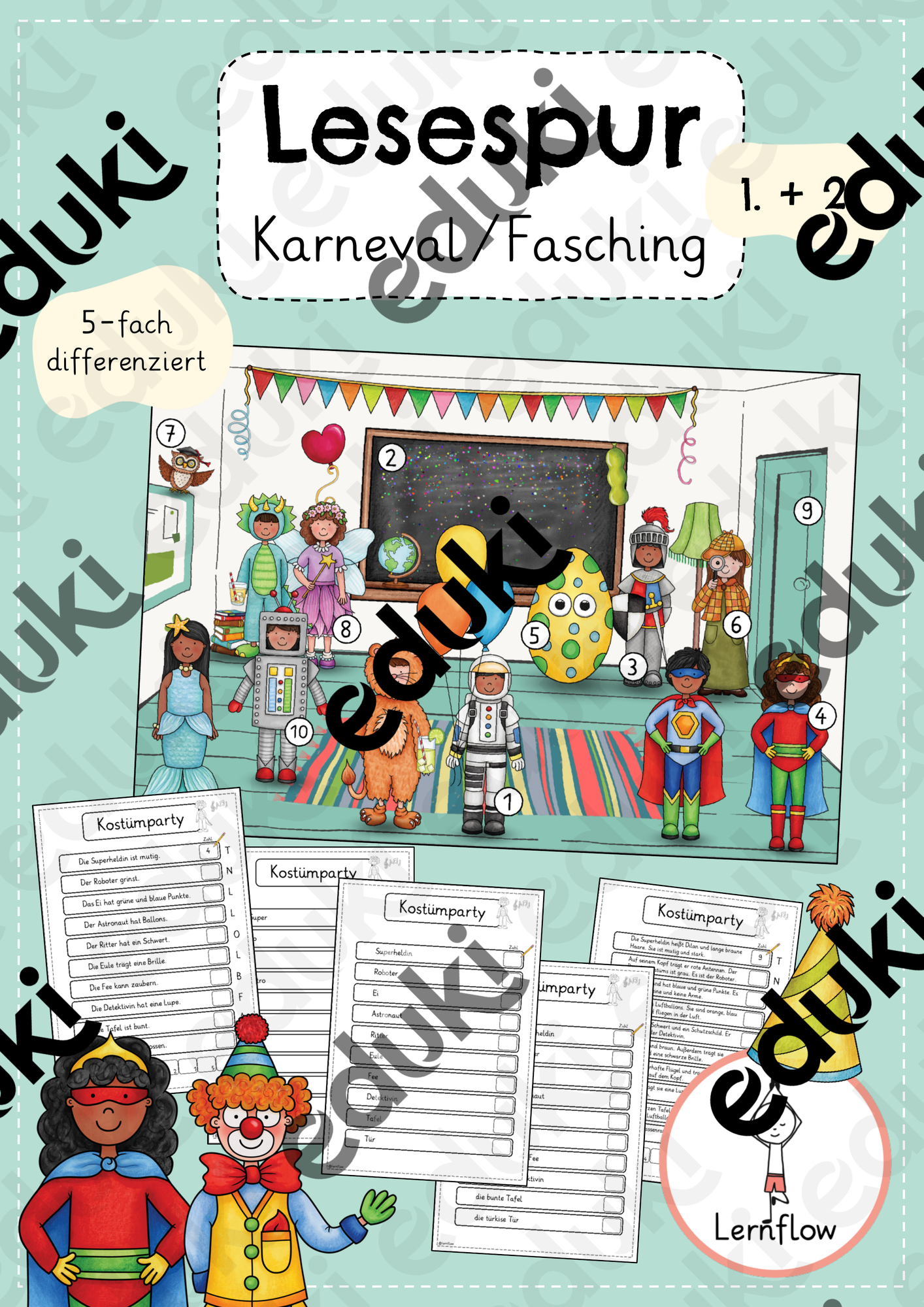 Lesespur Karneval, Fasching | Kl. 1 + 2 – Unterrichtsmaterial in den ...