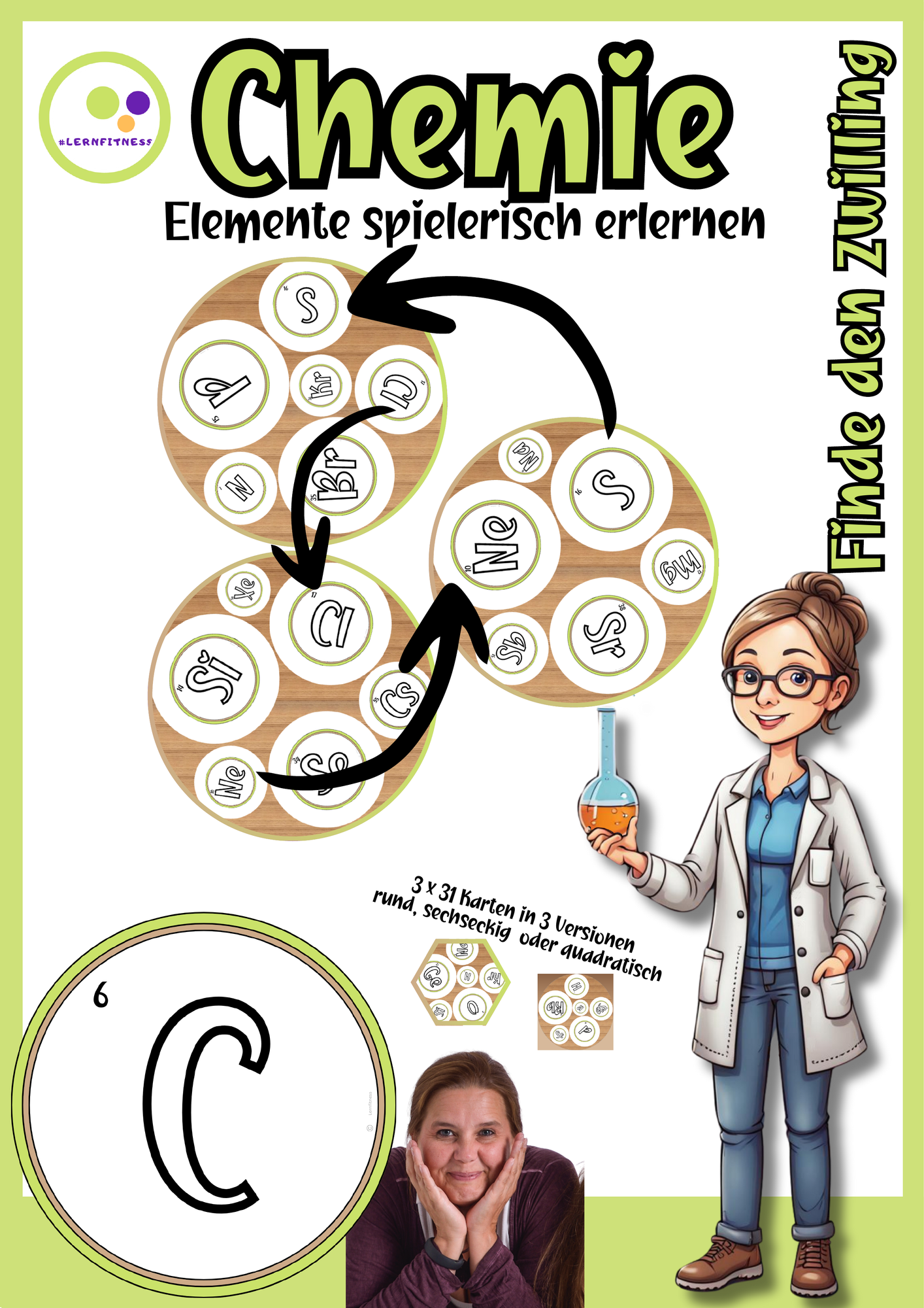 Elementnamen der Chemie lernen | Spiel: Finde den Zwilling ...