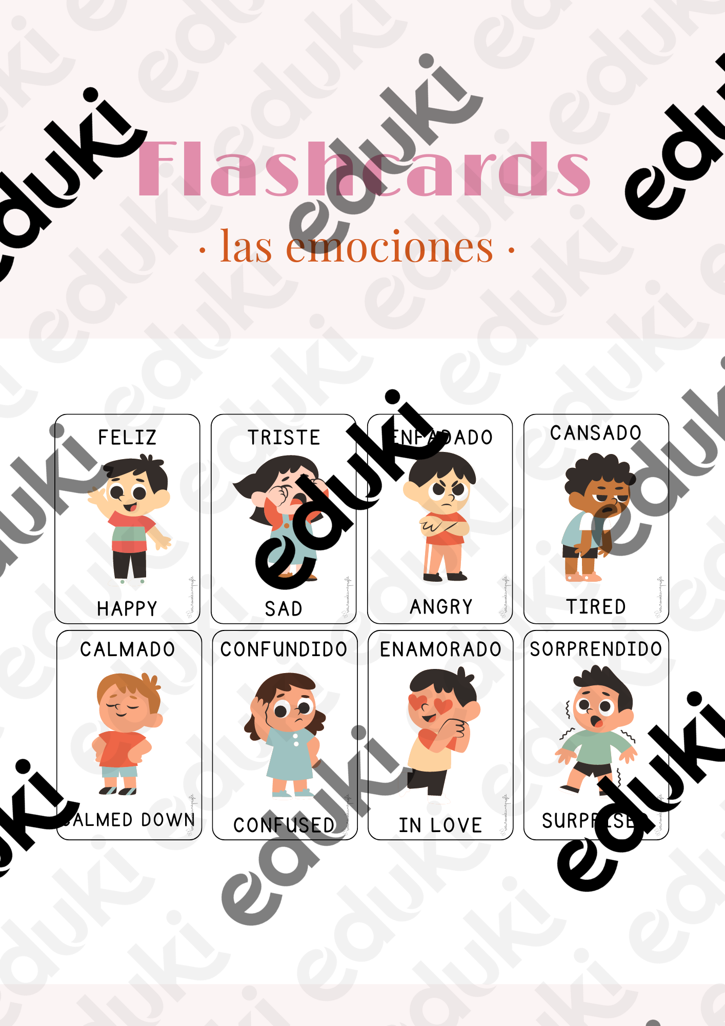 Flashcards de las emociones (español-inglés) - material didáctico de ...